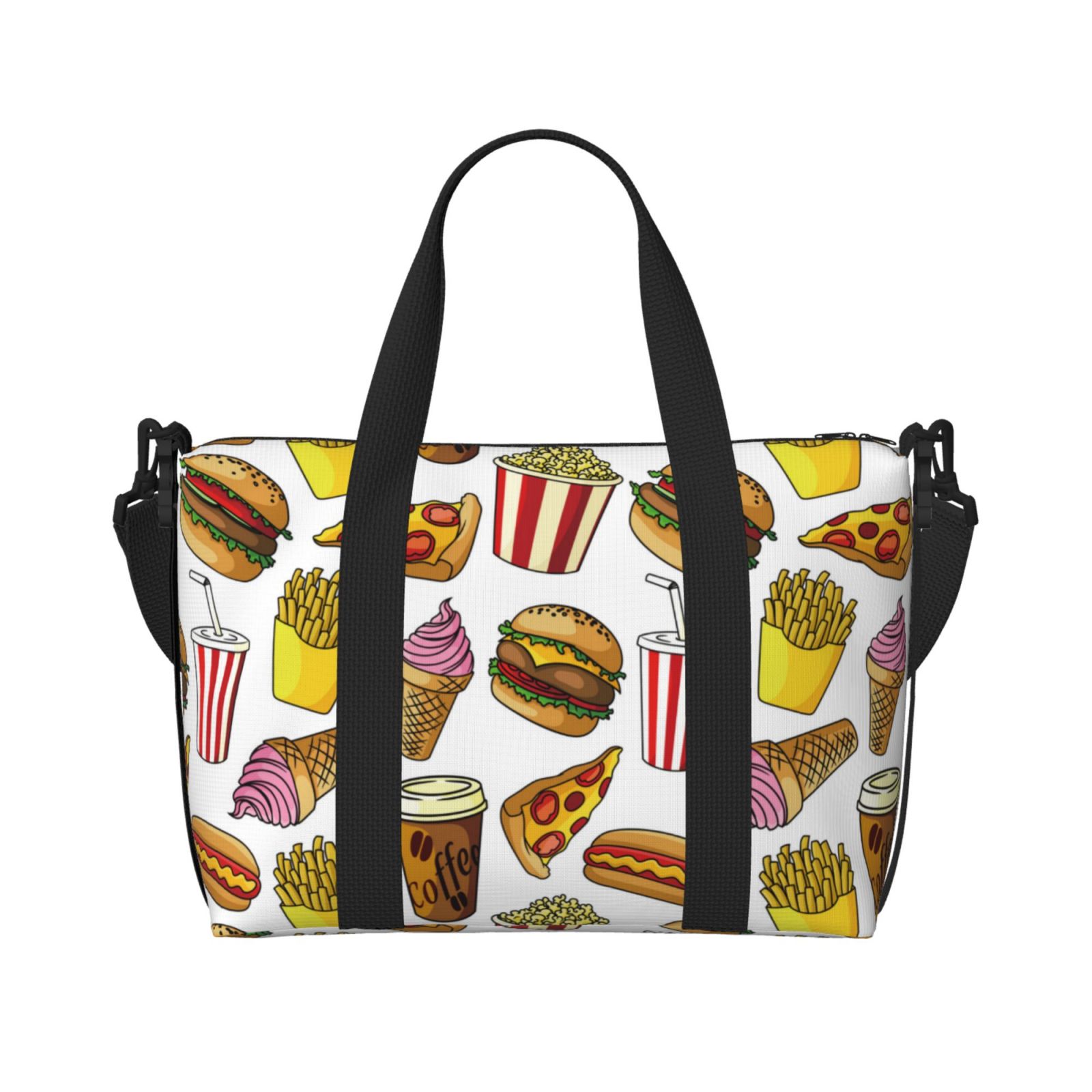 Travel Duffle Bag - Cute Food Fries Pizza Drink Weekender Bags for ...