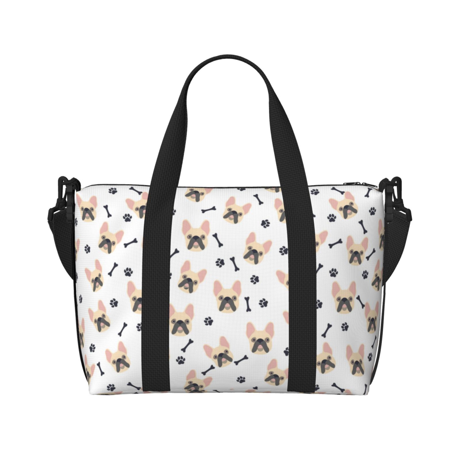Travel Duffle Bag - Cute French Bulldog Bones Weekender Bags for Women ...