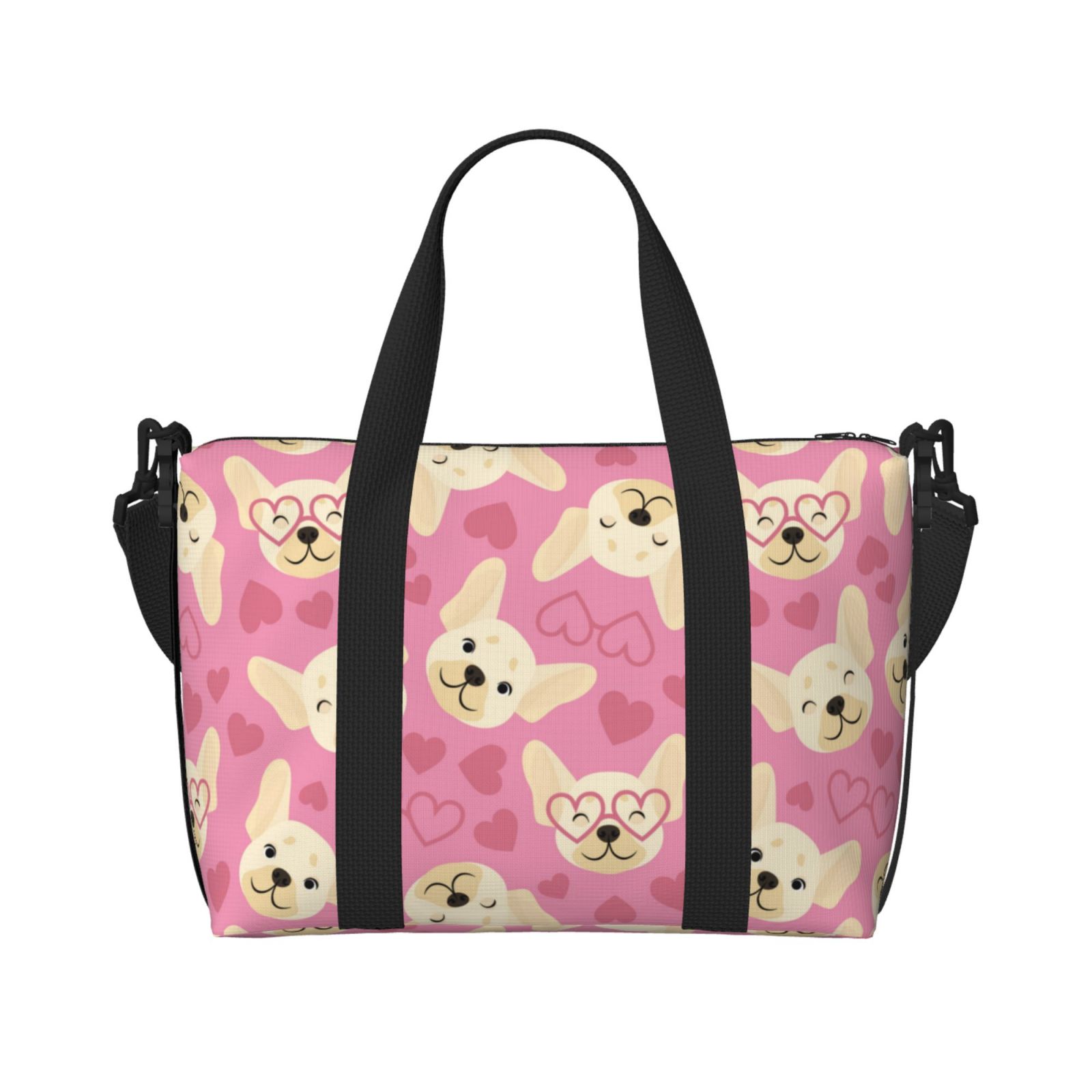 Travel Duffle Bag Cute French Bulldog Love Glasses Travel Tote Bags ...