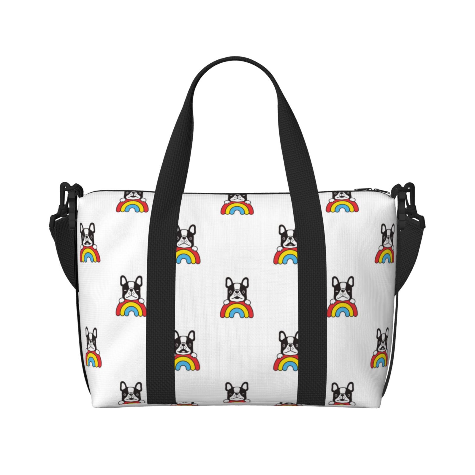Travel Duffle Bag - Cute Funny French Bulldog Rainbow Weekender Bags ...