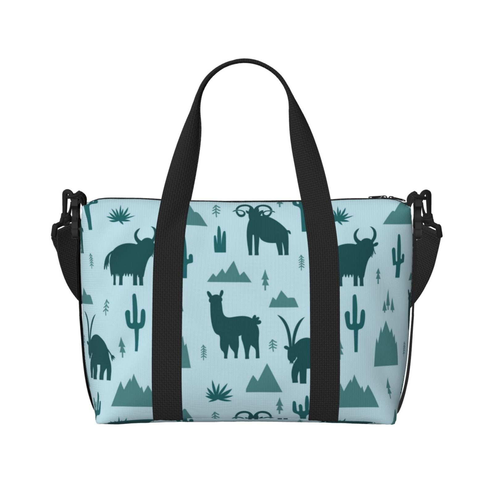 Travel Duffle Bag Cute Goat Cow Alpaca Cactus Travel Tote Bags Carry on ...