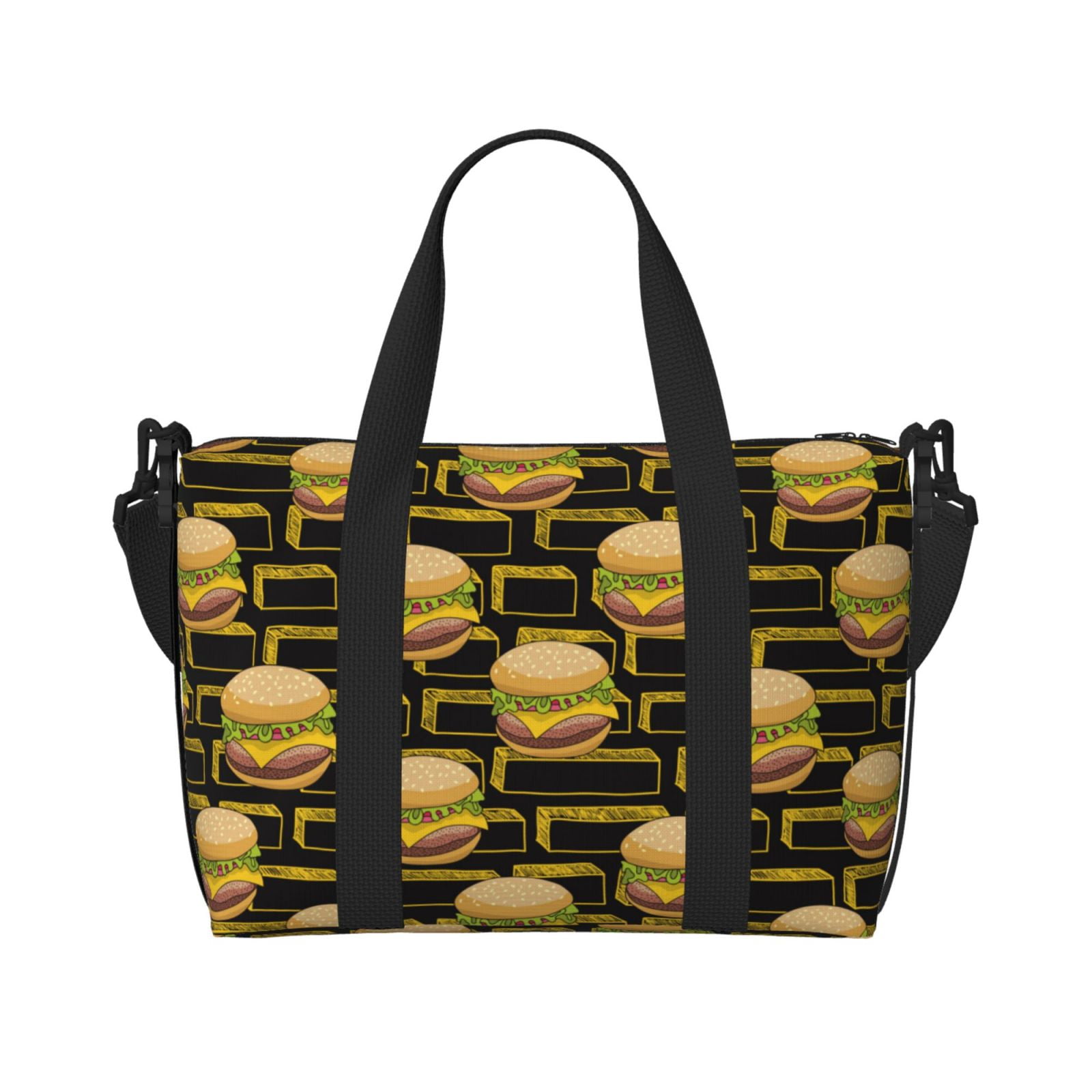 Travel Duffle Bag Cute Hamburger Block Travel Tote Bags Carry on ...