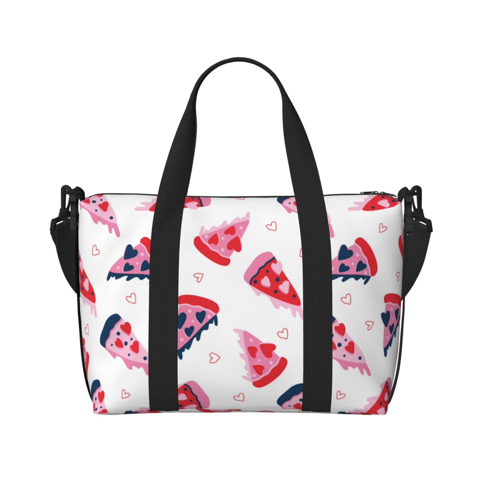 Travel Duffle Bag - Cute Love Pizza pink Weekender Bags for Women/Men ...