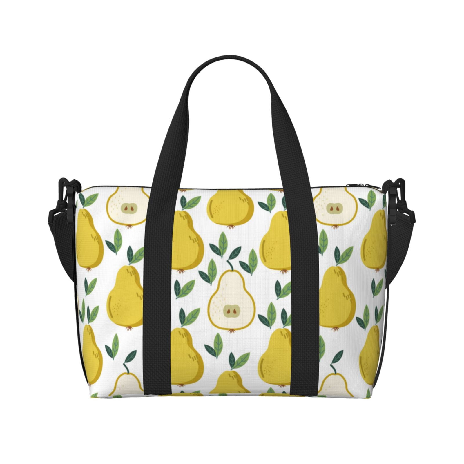 Travel Duffle Bag - Cute Pear Mint Green Leaves Weekender Bags for ...