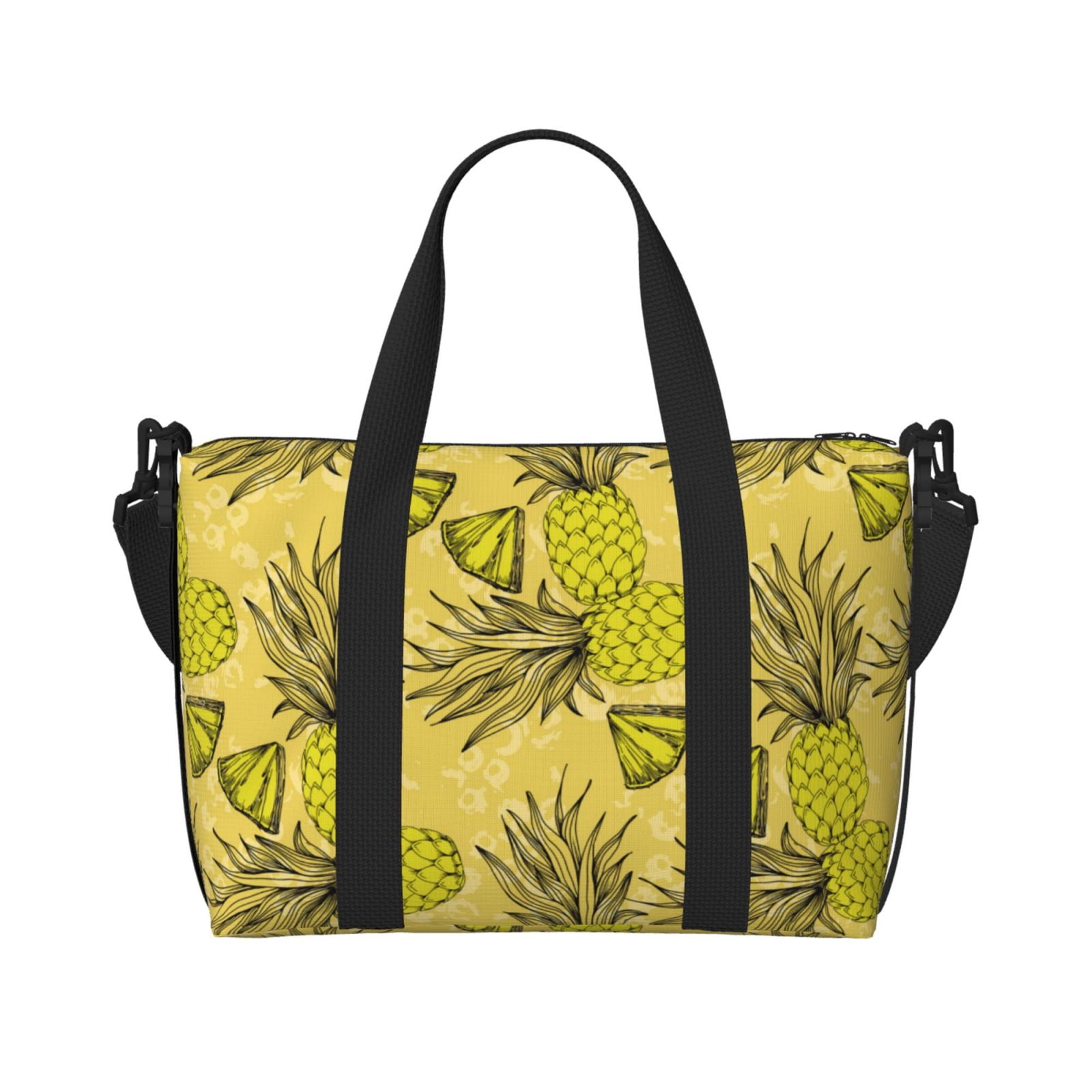 Travel Duffle Bag - Cute Pineapple Retro Yellow Weekender Bags for ...