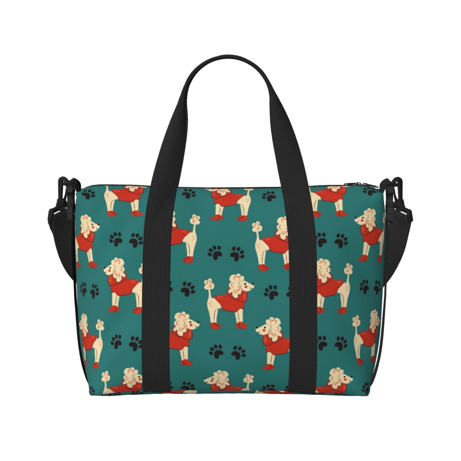 Travel Duffle Bag - Cute Poodle Dog Funny Red Weekender Bags for Women ...