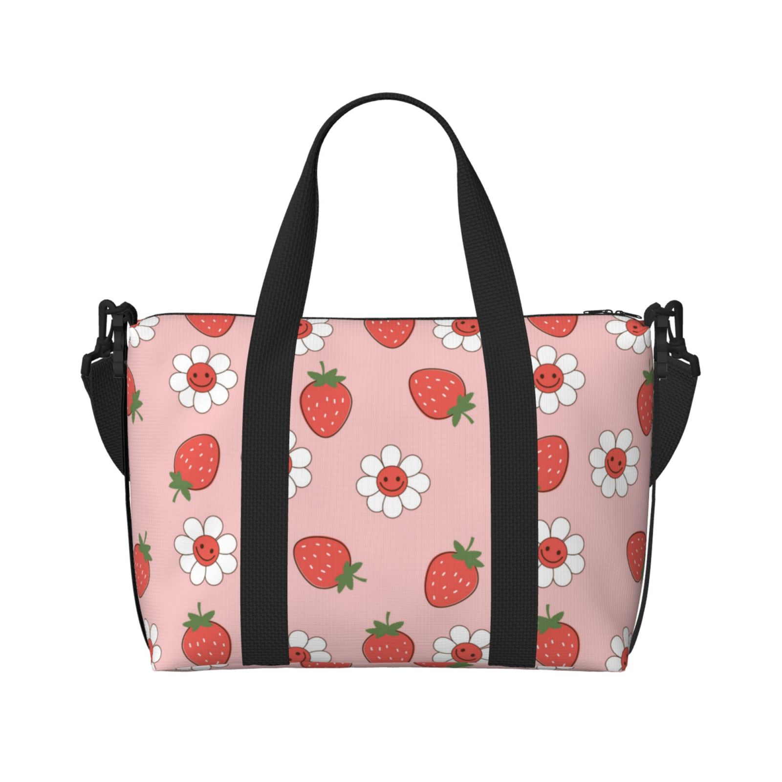 Travel Duffle Bag - Cute Strawberry Flower Weekender Bags for Women/Men ...