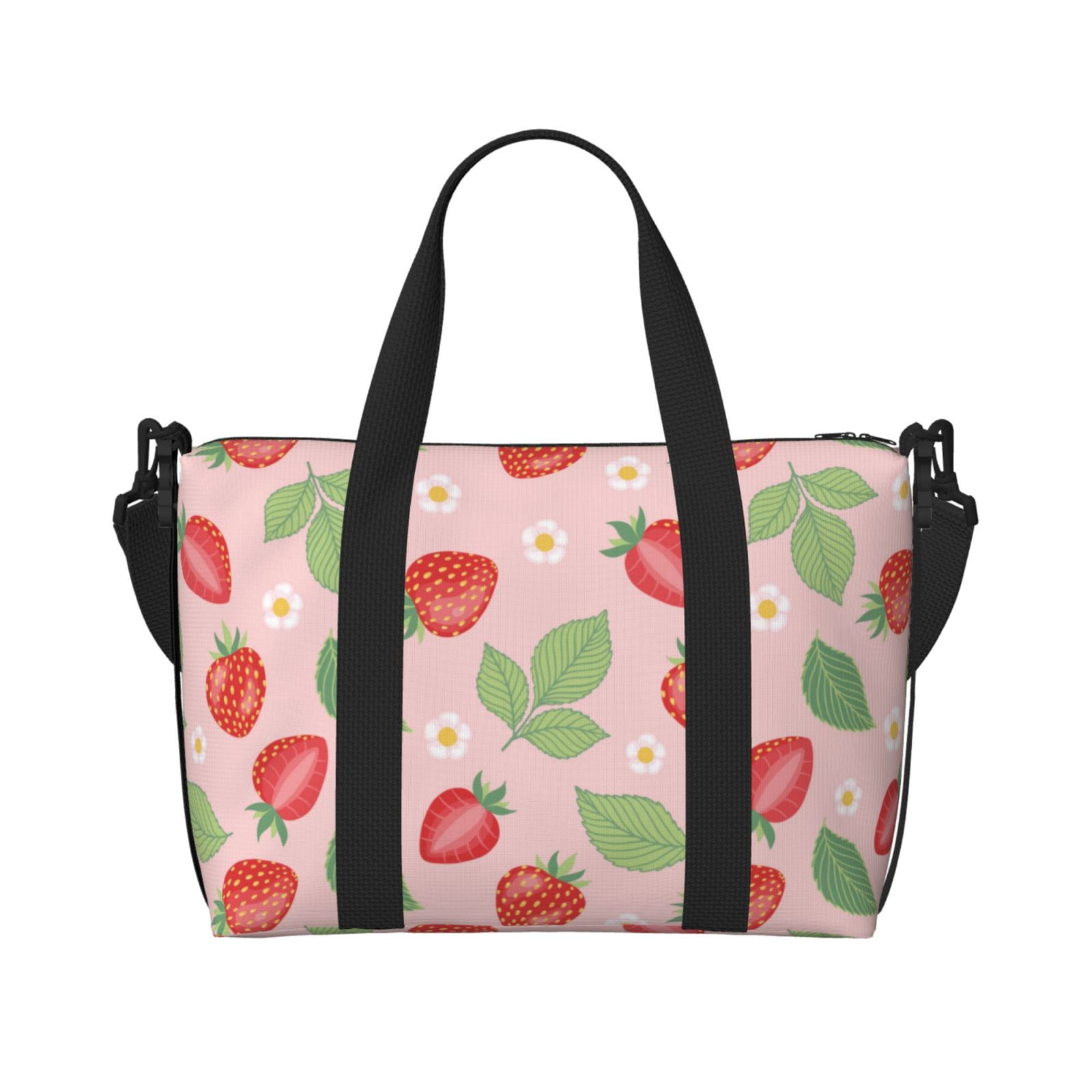 Travel Duffle Bag - Cute Strawberry Fruit Flower Weekender Bags for ...