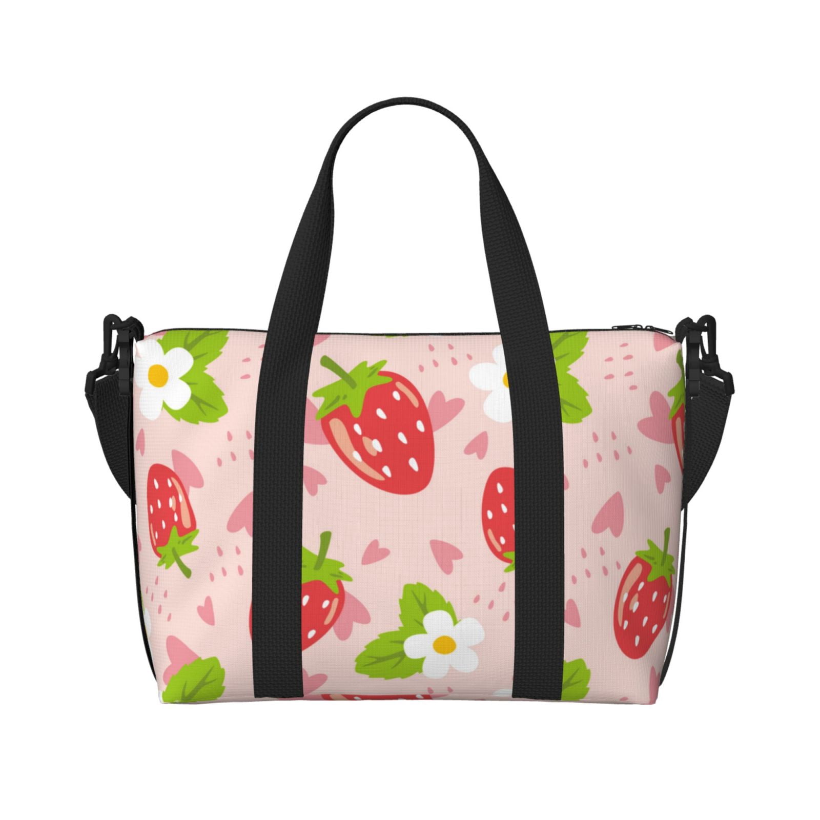 Travel Duffle Bag - Cute Strawberry Pink Love Weekender Bags for Women ...