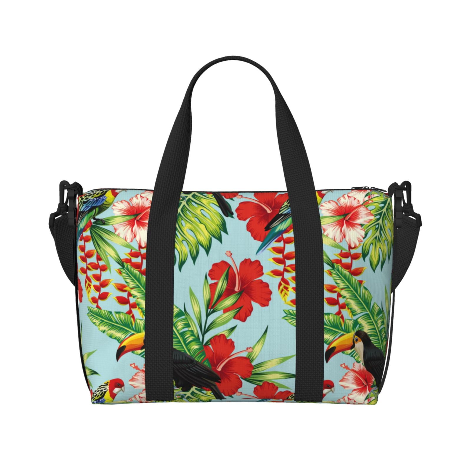 Travel Duffle Bag Cute Toucan Parrot Flowers Leaves Travel Tote Bags ...