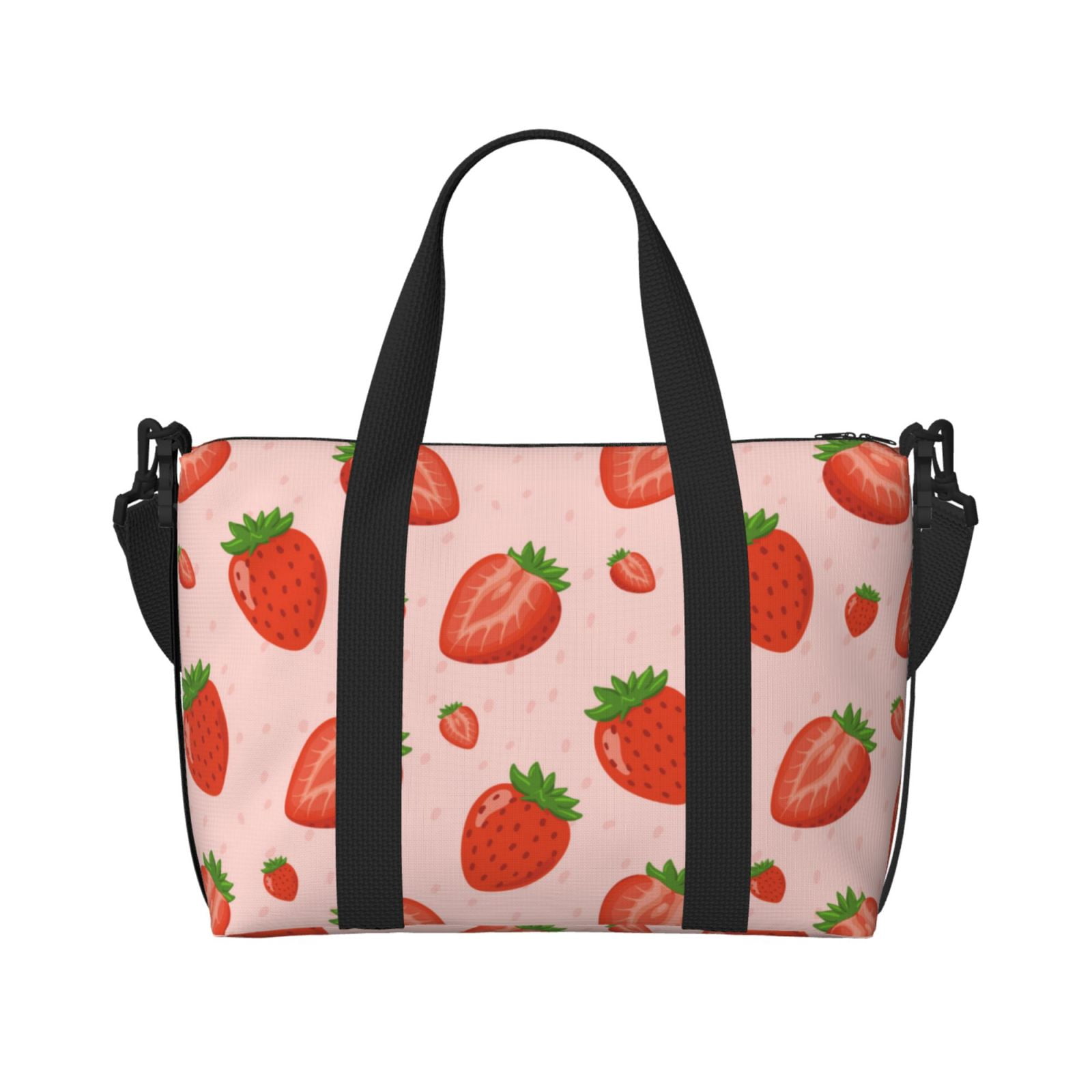 Travel Duffle Bag Dainty cartoon strawberry Travel Tote Bags Carry on ...
