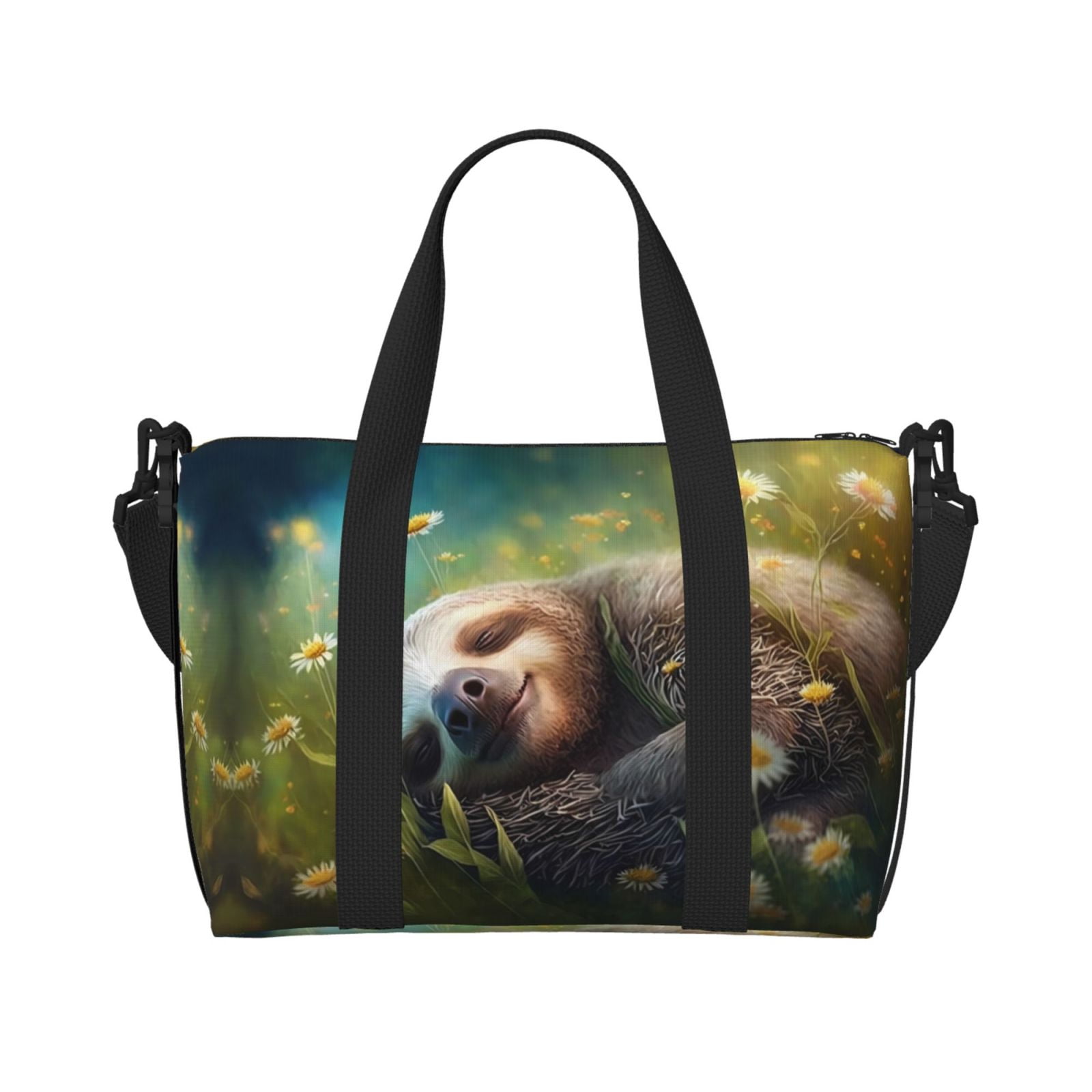 Travel Duffle Bag - Daisy Sleeping Sloth Weekender Bags for Women/Men ...