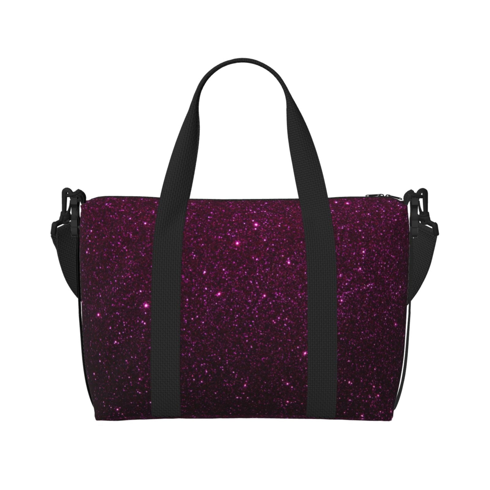 Travel Duffle Bag Dark Purple Glitter Travel Tote Bags Carry on Luggage ...