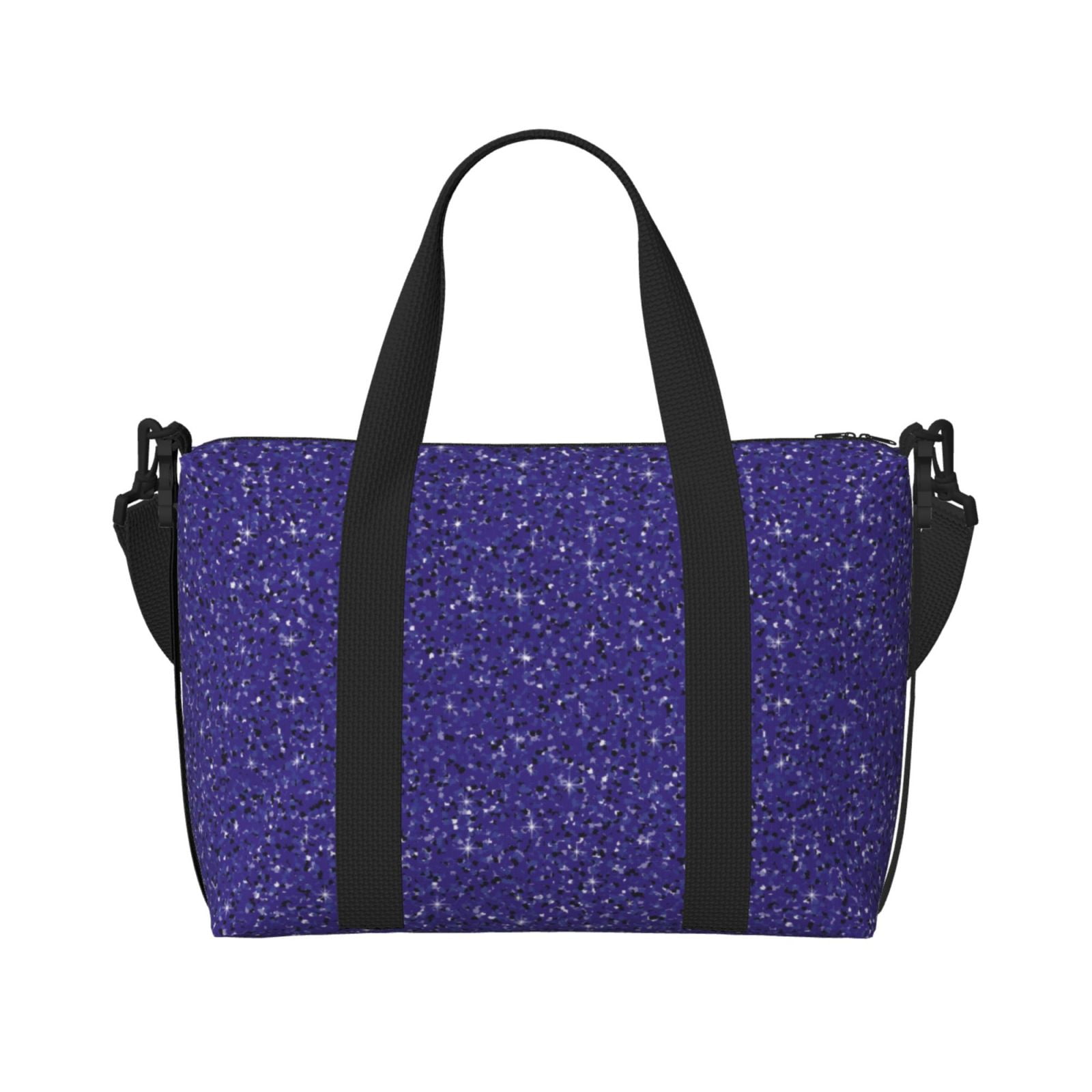 Travel Duffle Bag Deep Purple Glitter Pattern Travel Tote Bags Carry on ...