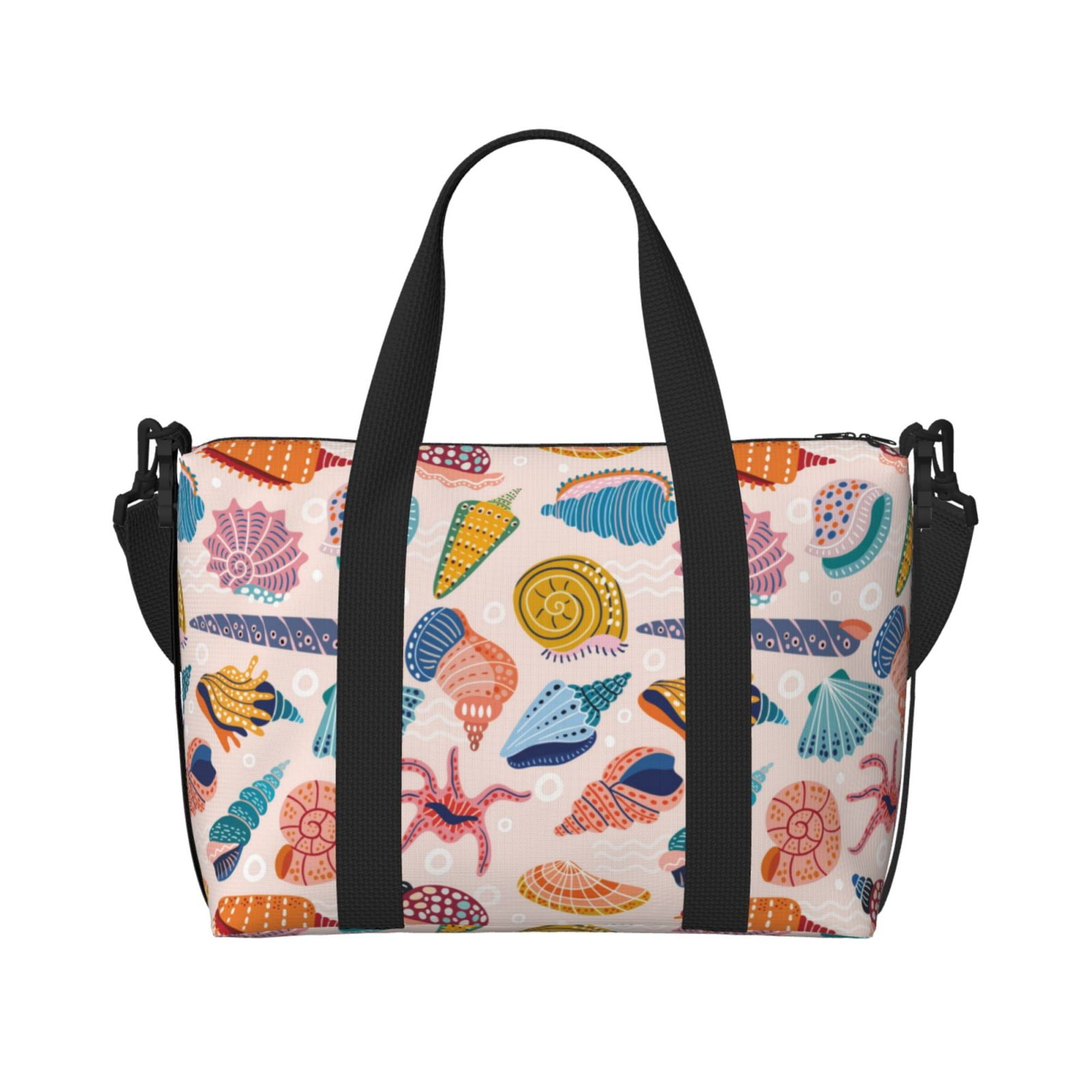 Travel Duffle Bag Doodle Seashell Travel Tote Bags Carry on Luggage Waterproof Weekender Bags ...