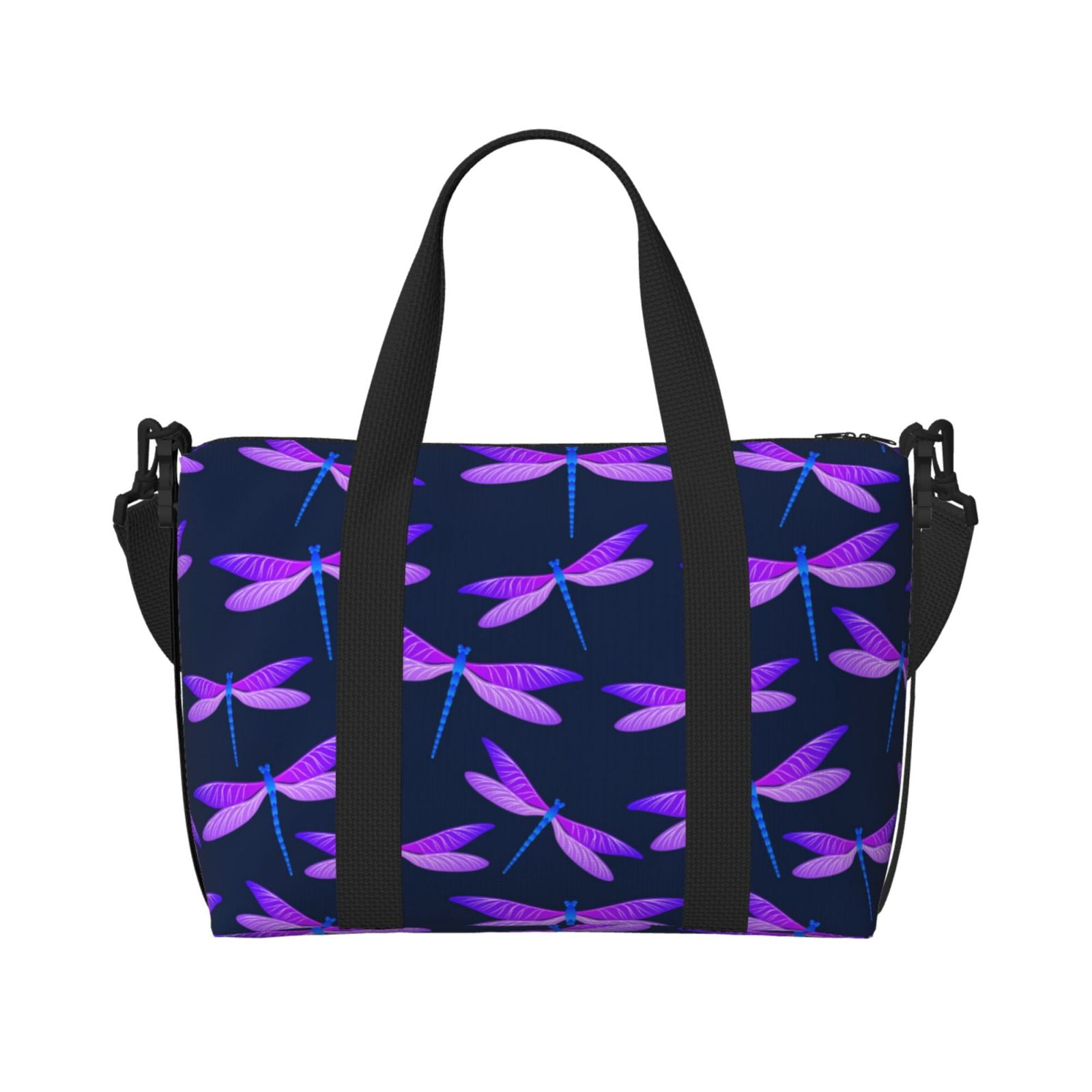Travel Duffle Bag Dragonfly Dark Purple Travel Tote Bags Carry on ...