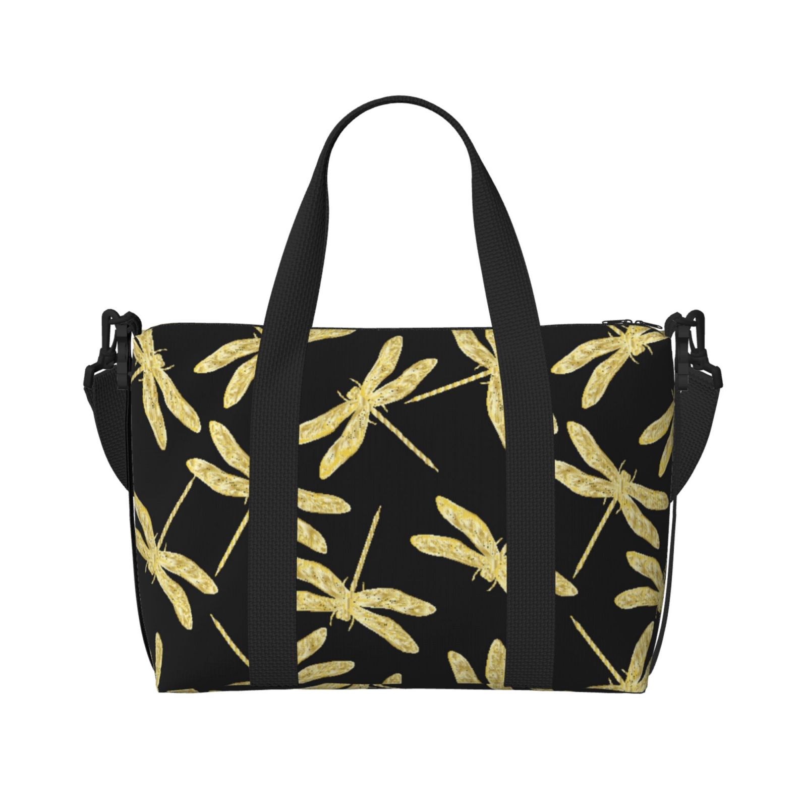 Travel Duffle Bag - Dragonfly Gold Weekender Bags for Women/Men with ...