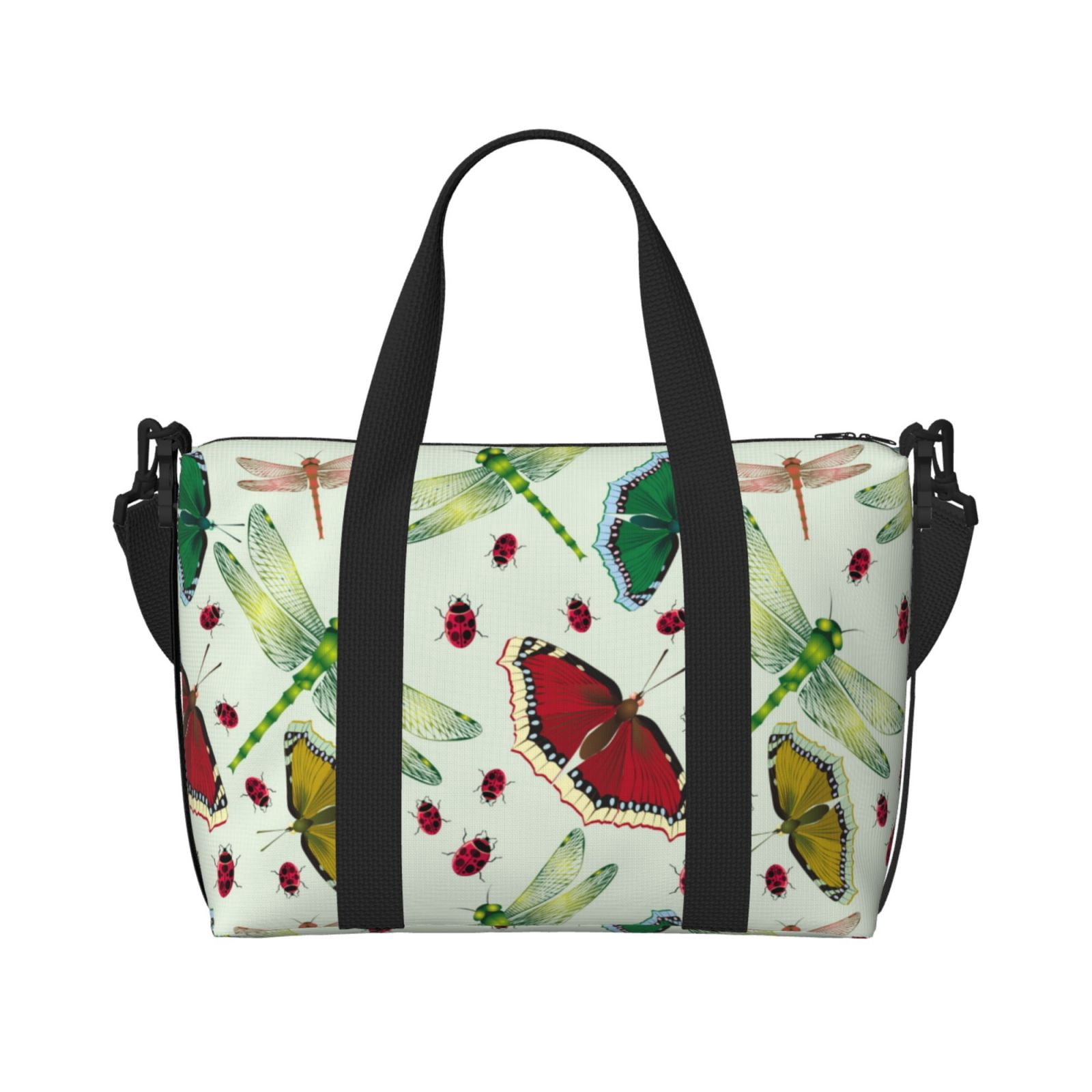 Travel Duffle Bag Dragonfly Ladybird Butterfly Travel Tote Bags Carry ...