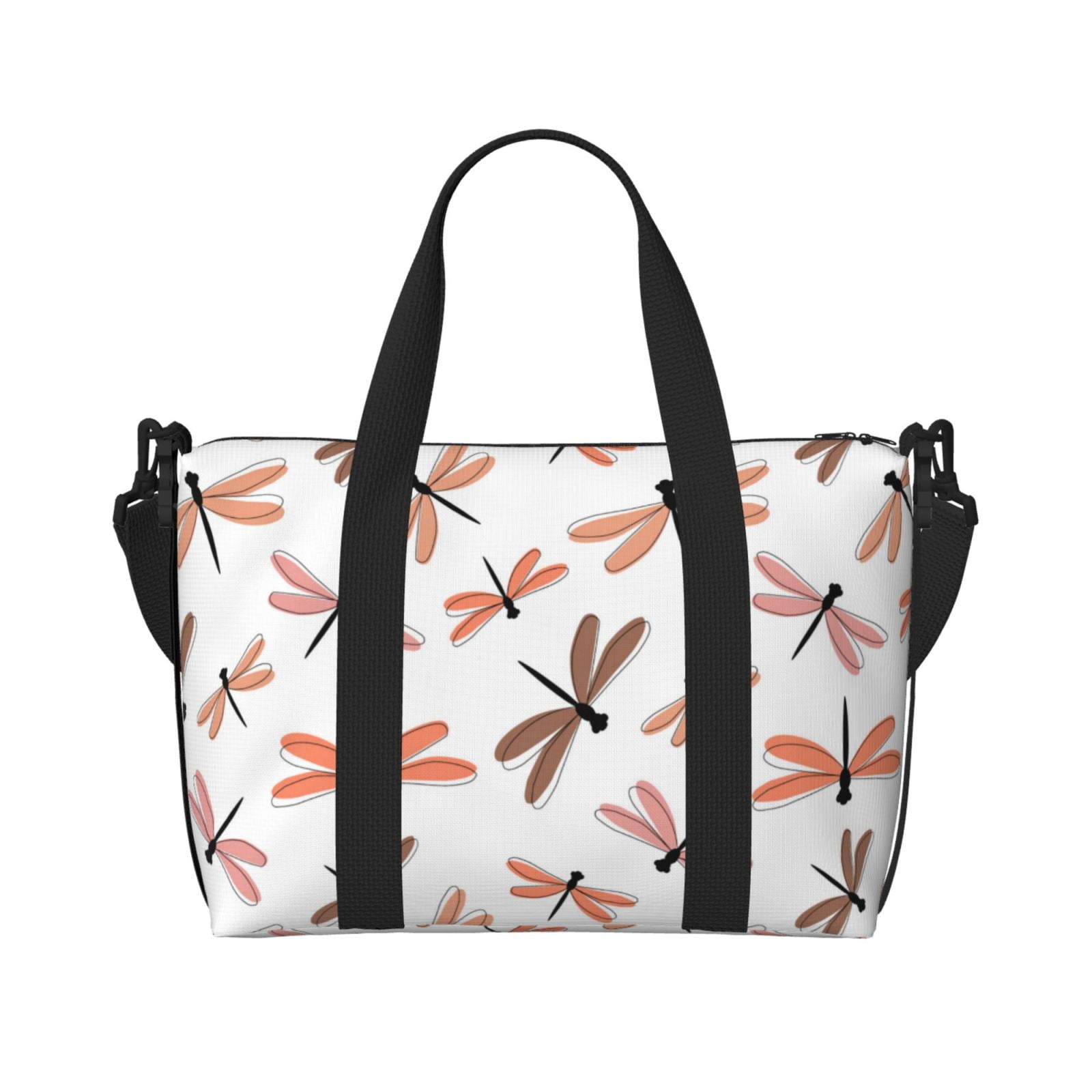 Travel Duffle Bag Dragonfly Print White Travel Tote Bags Carry on ...
