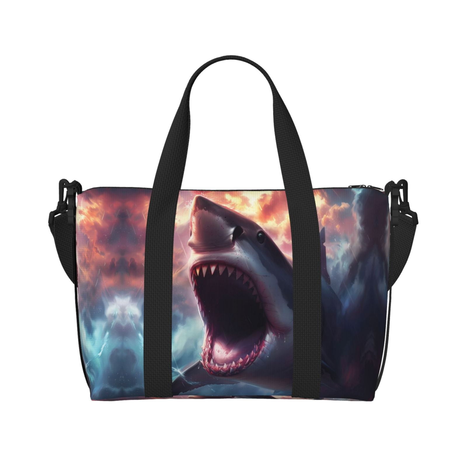 Travel Duffle Bag Dramatic Shark Attack Travel Tote Bags Carry on ...