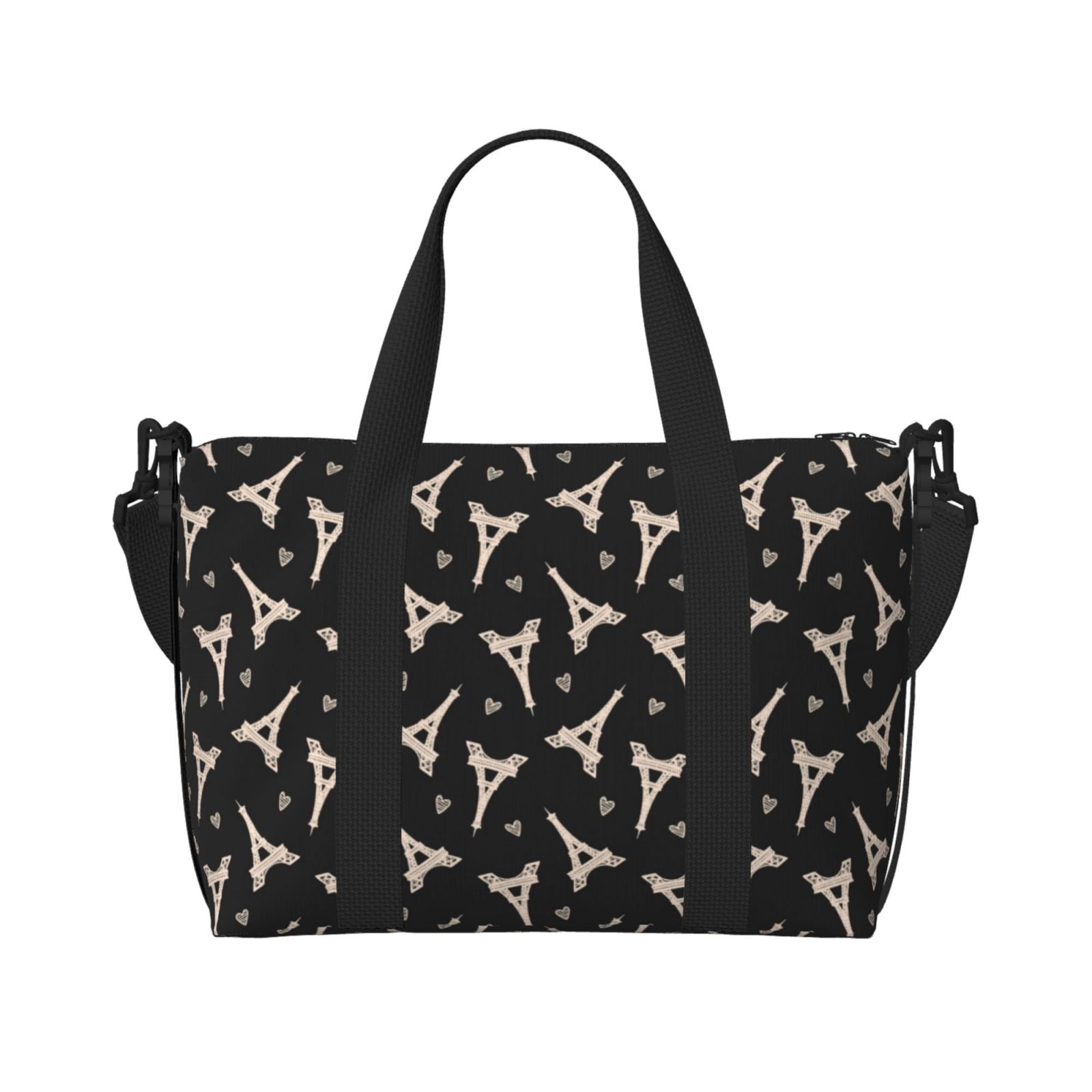 Travel Duffle Bag Eiffel Tower black Travel Tote Bags Carry on Luggage ...