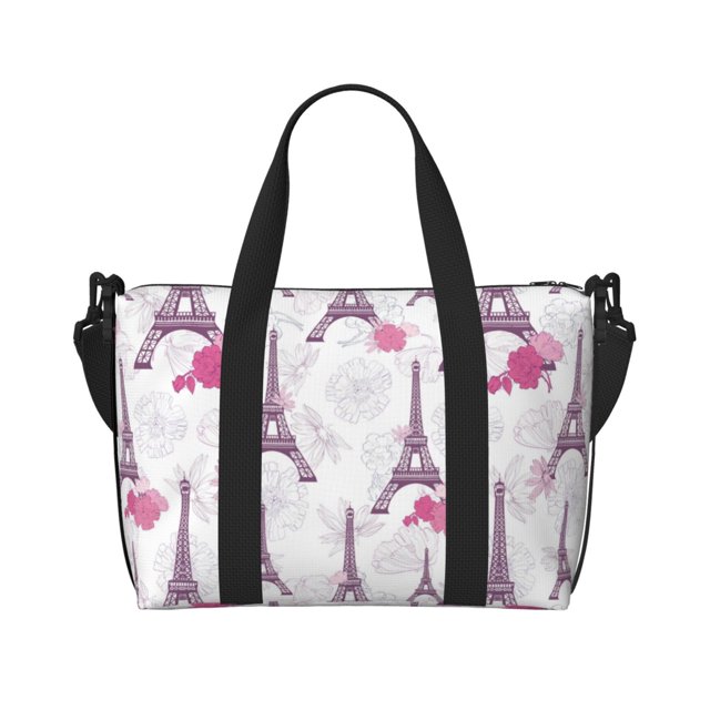 Travel Duffle Bag Eiffel Tower flowers Travel Tote Bags Carry on ...