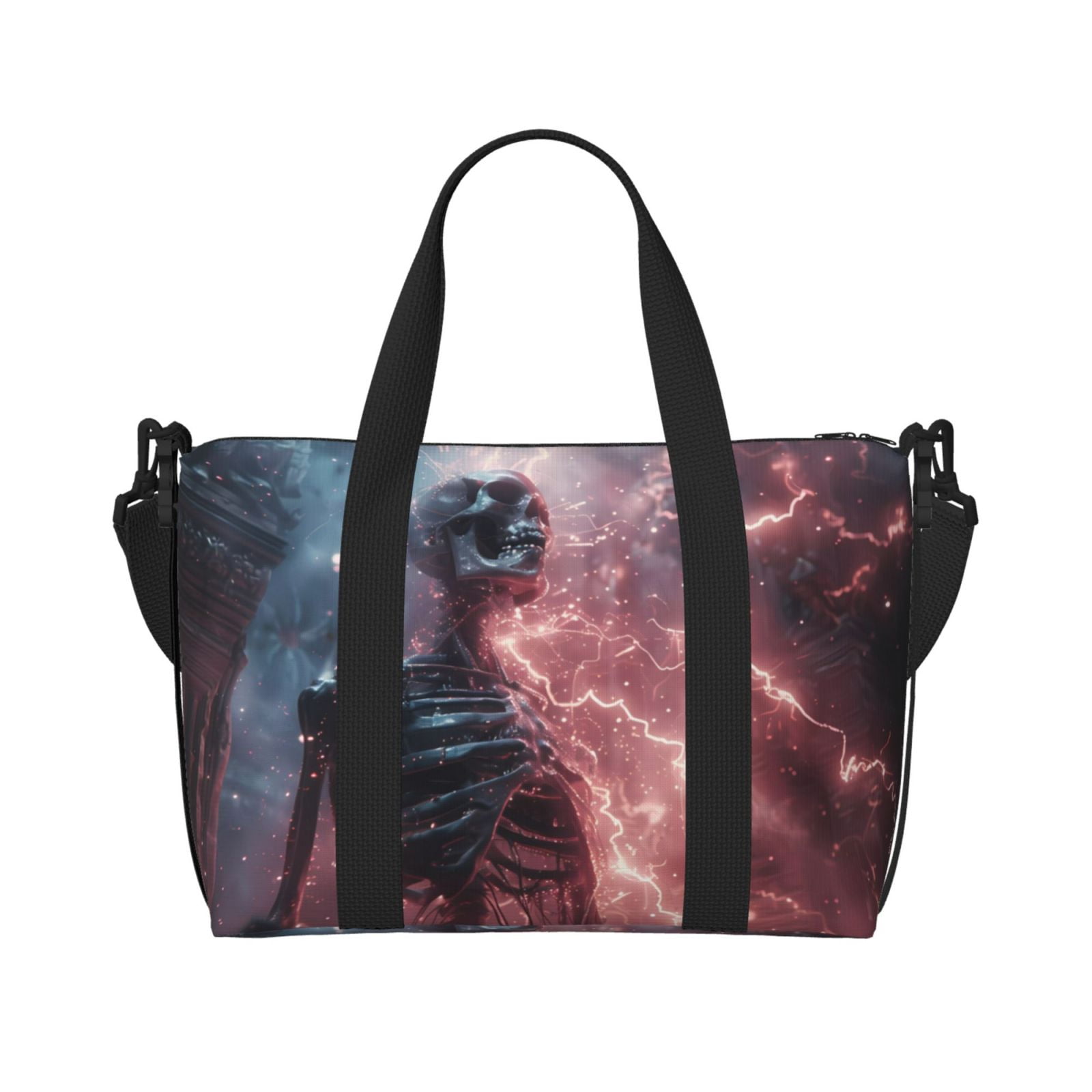 Travel Duffle Bag Electric Skeleton Surrealism Travel Tote Bags Carry ...
