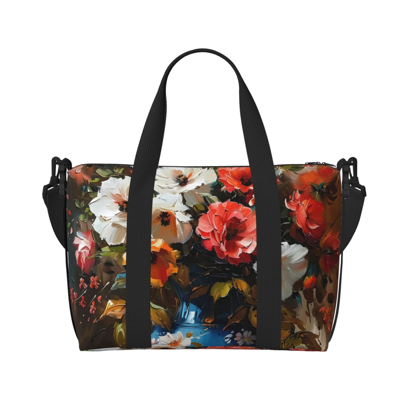 Travel Duffle Bag - Elegant Floral Vase Painting Weekender Bags for ...