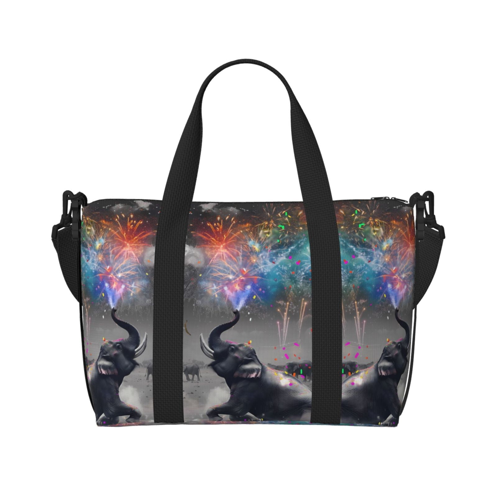 Travel Duffle Bag Elephant Fireworks Celebration Travel Tote Bags Carry ...