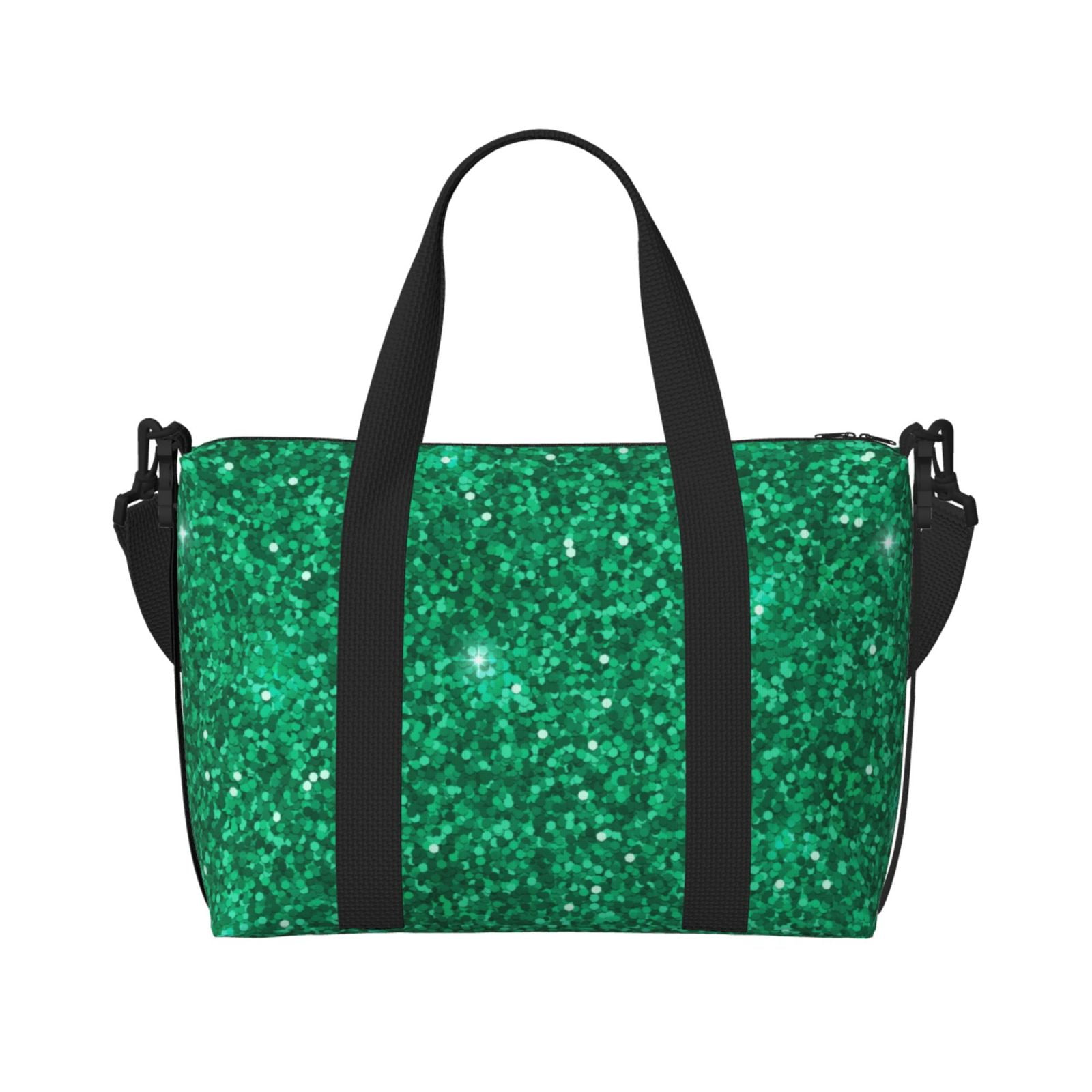 Travel Duffle Bag - Emerald Glitter Sparkles Weekender Bags for Women ...