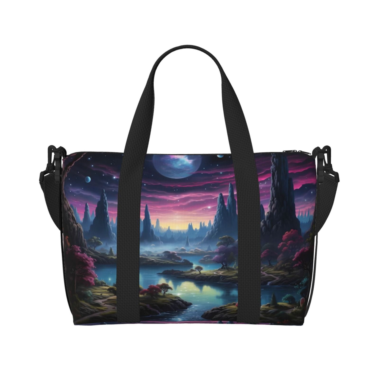 Travel Duffle Bag Fantasy Landscape Starry Night Travel Tote Bags Carry ...