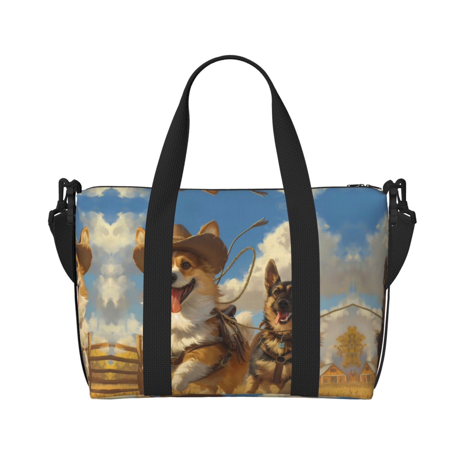 Travel Duffle Bag Farm Corgi German Shepherd Travel Tote Bags Carry on ...
