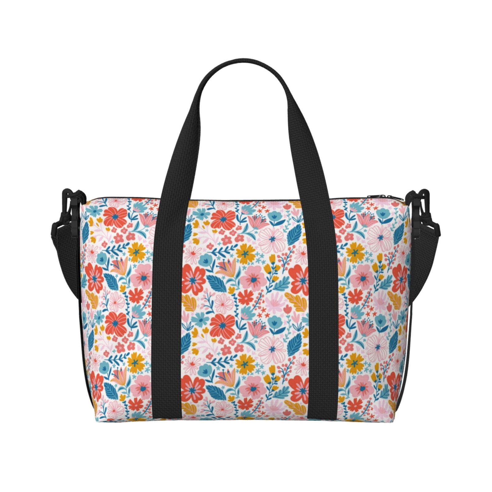 Travel Duffle Bag - Floral Ditsy Weekender Bags for Women/Men with ...