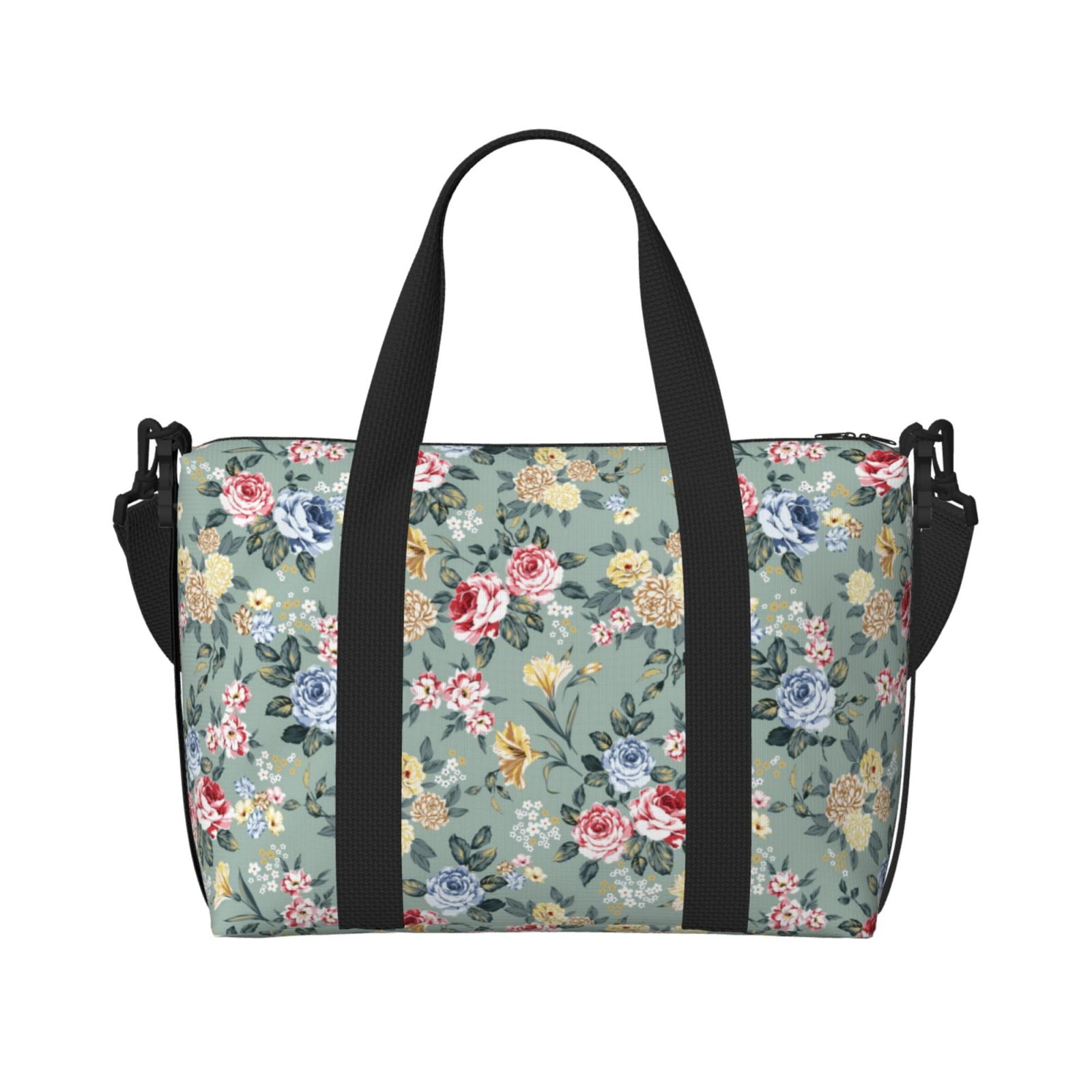 Travel Duffle Bag - Floral Rose Flowers Weekender Bags for Women/Men ...