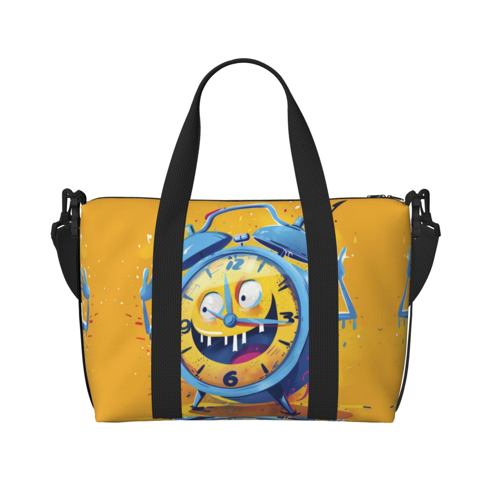 Travel Duffle Bag - Funny Alarm Clock Illustration Weekender Bags for ...