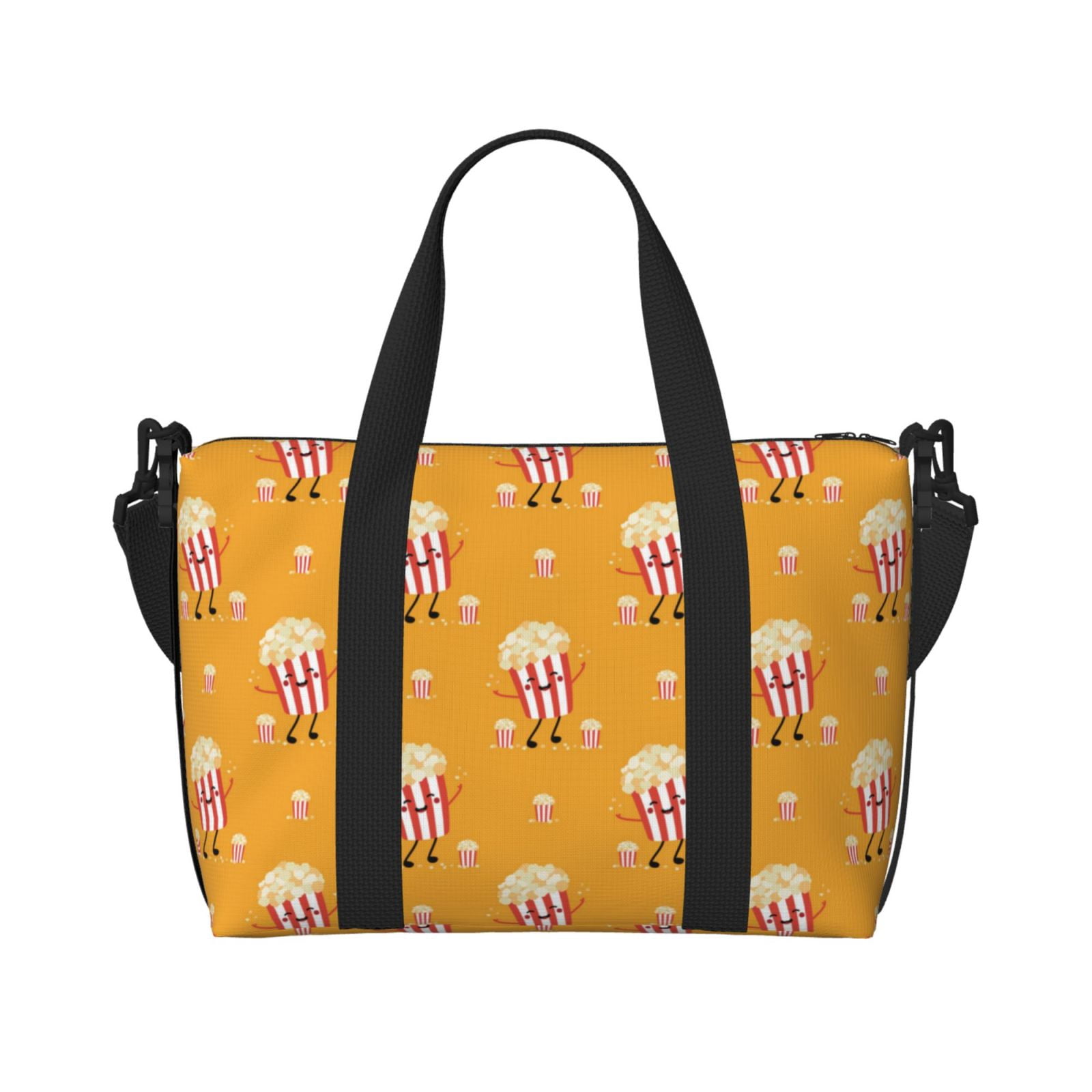 Travel Duffle Bag - Funny Popcorn Weekender Bags for Women/Men with ...