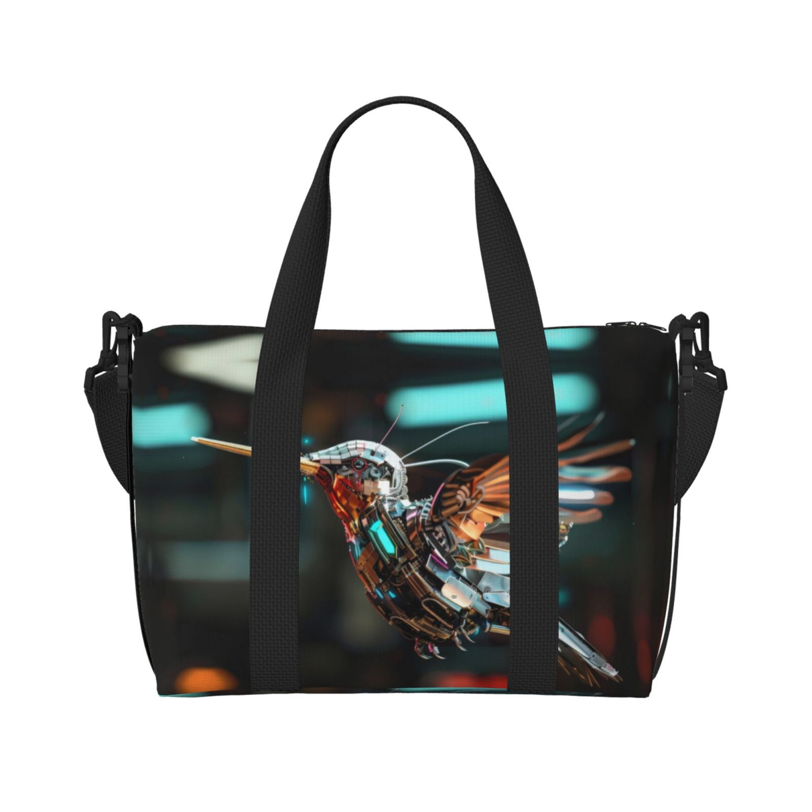 Travel Duffle Bag - Futuristic Robot Hummingbird Weekender Bags for ...