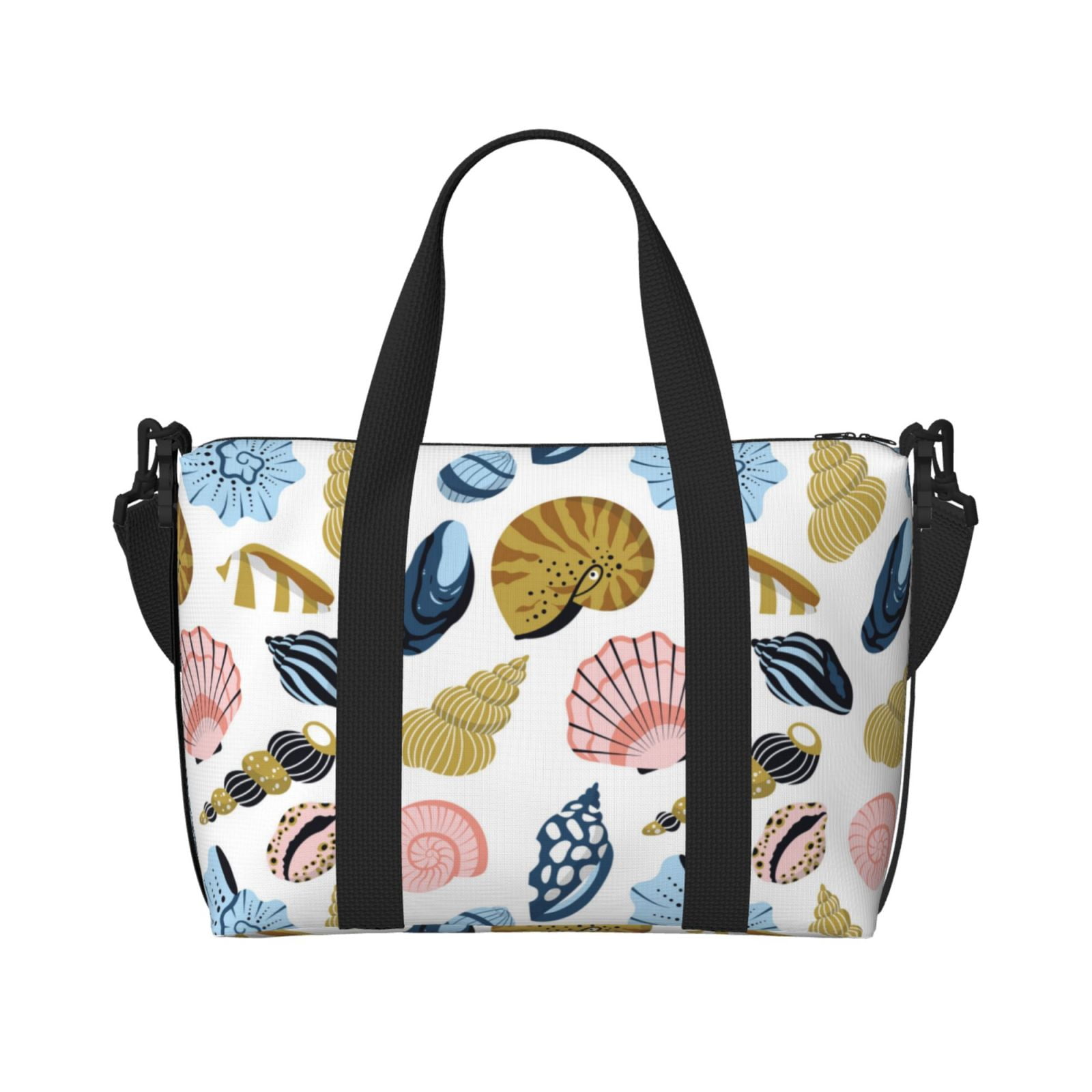 Travel Duffle Bag Golden Pink Blue Shell Conch Travel Tote Bags Carry ...