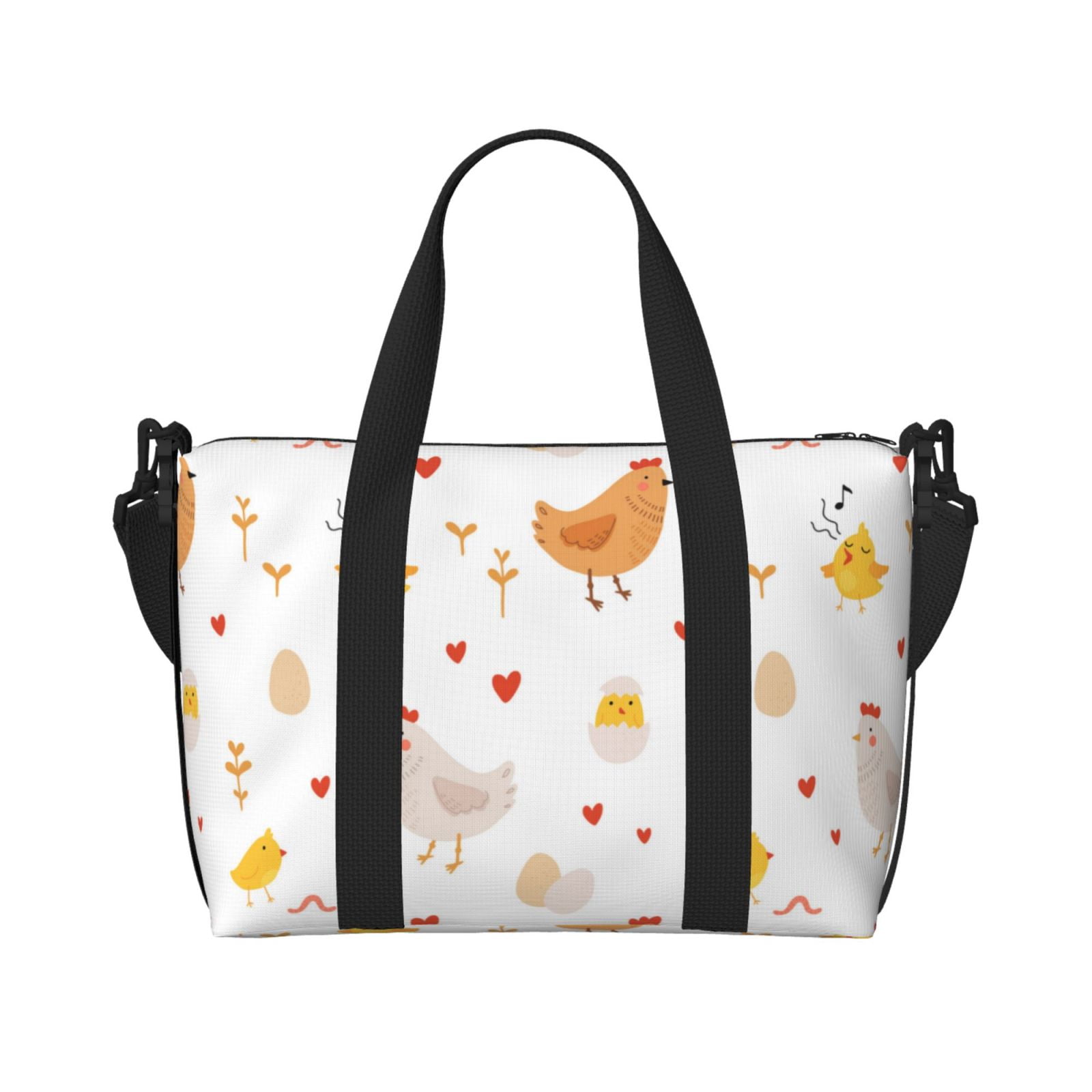 Travel Duffle Bag Hand Drawn Cute Chicken Eggs Travel Tote Bags Carry ...