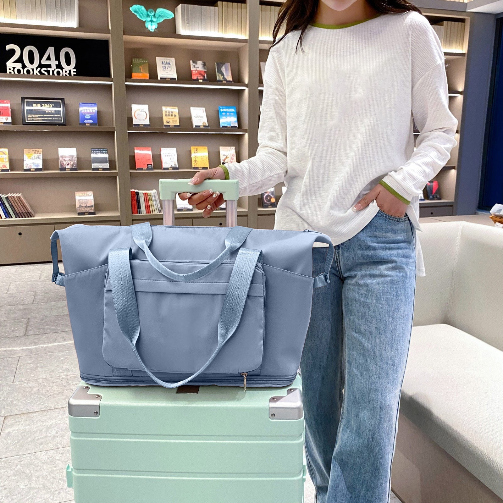 Travel Duffle Bag For Hand, Waterproof Weekender Bag, Carry On Tote ...