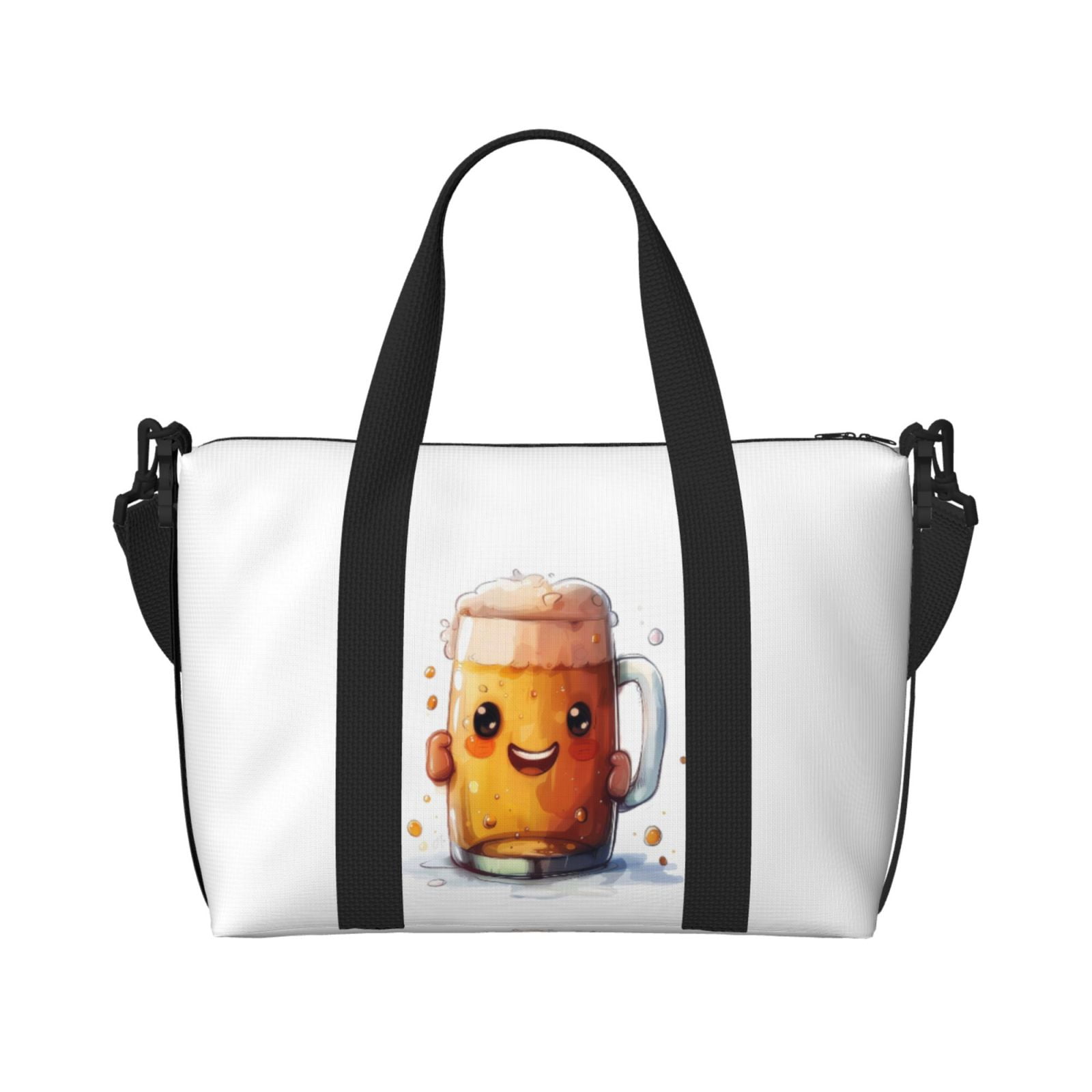 Travel Duffle Bag Happy Beer Mug Illustration Travel Tote Bags Carry on ...