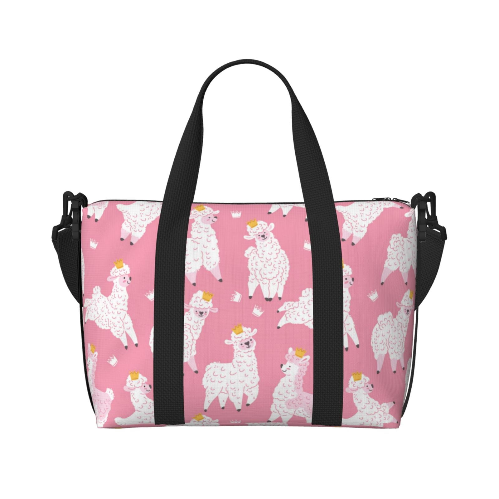 Travel Duffle Bag Happy Cute Alpaca Crown Travel Tote Bags Carry on ...