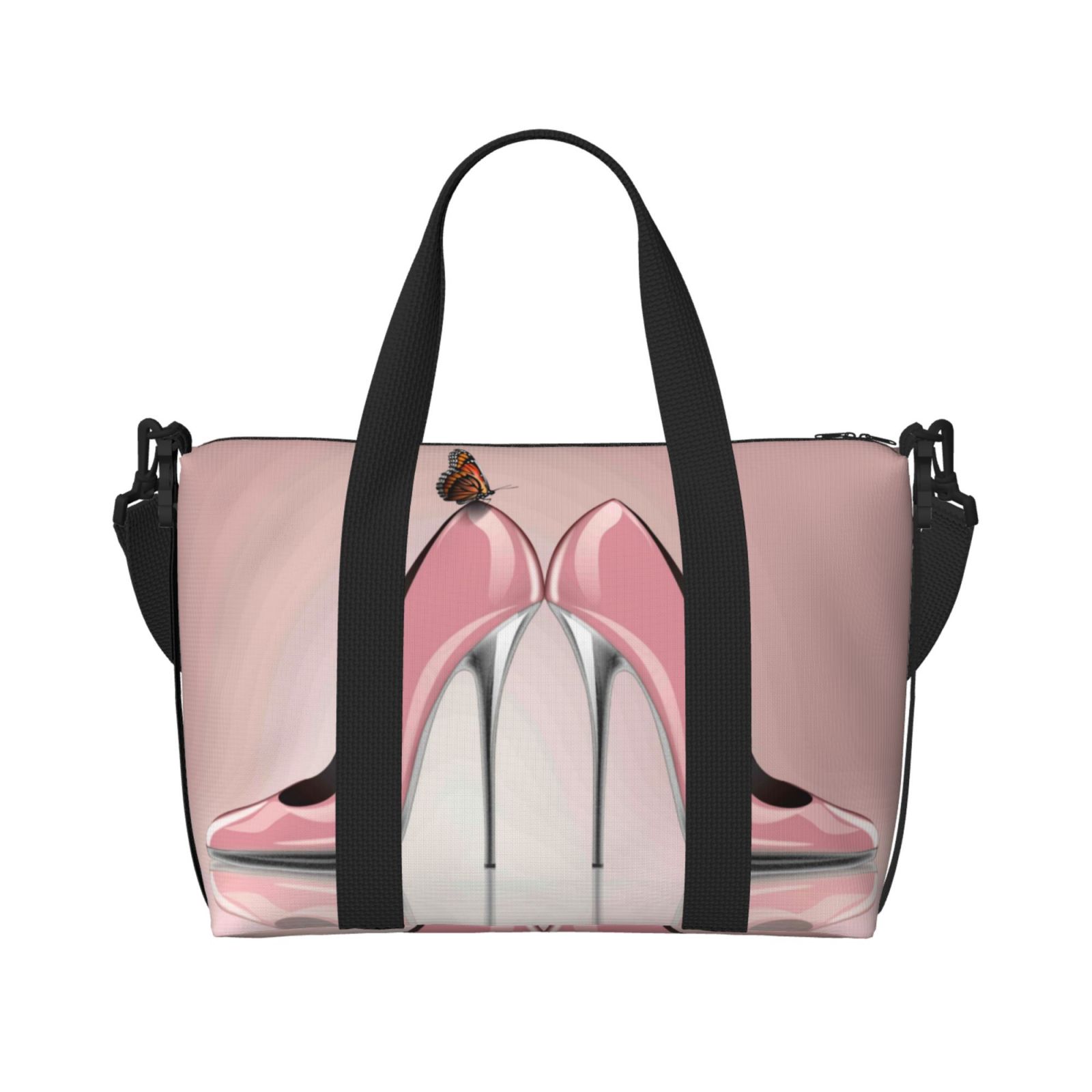 Travel Duffle Bag High Heel Shoes Butterfly Travel Tote Bags Carry on ...