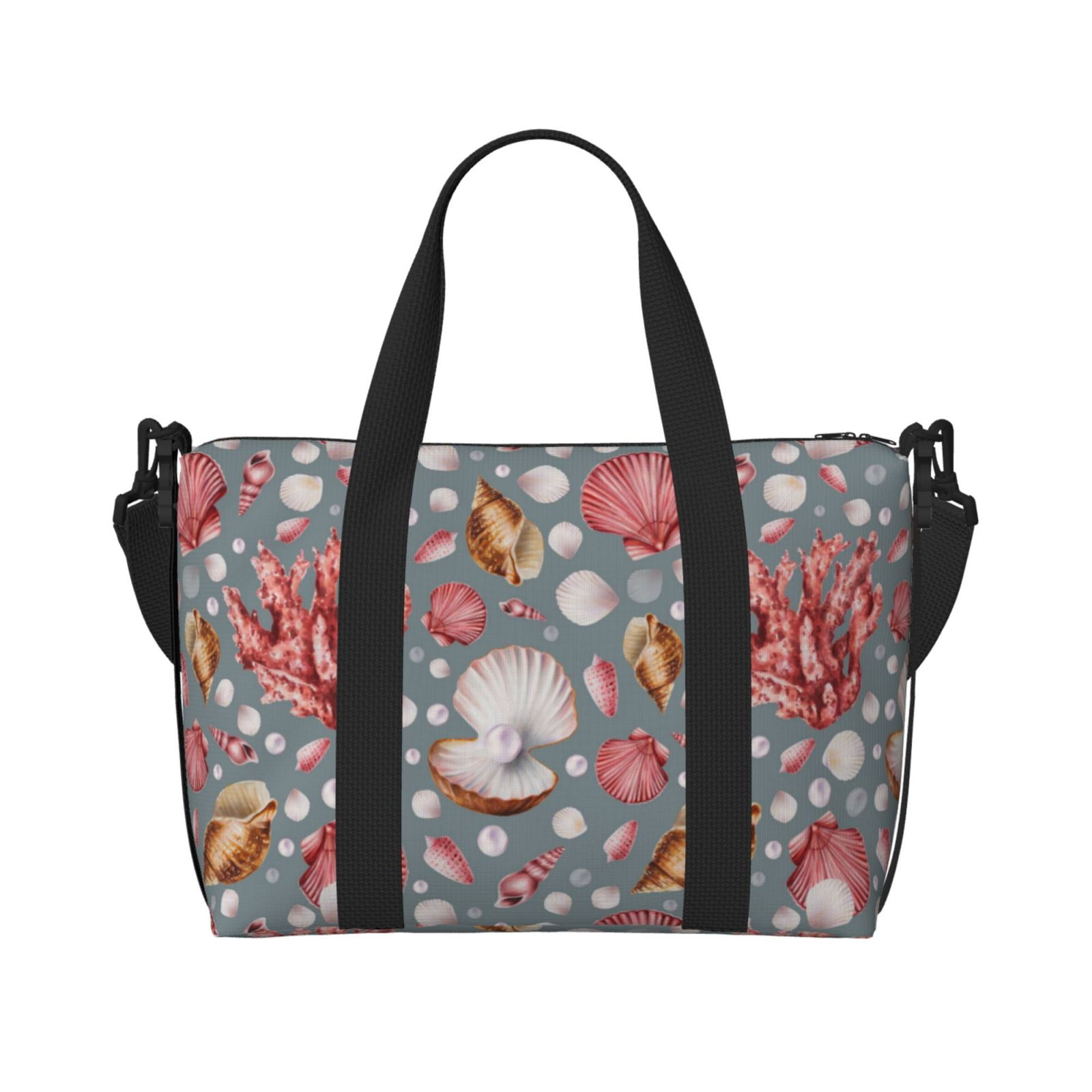 Travel Duffle Bag - Hot Pink Scalloped Coral Weekender Bags for Women ...