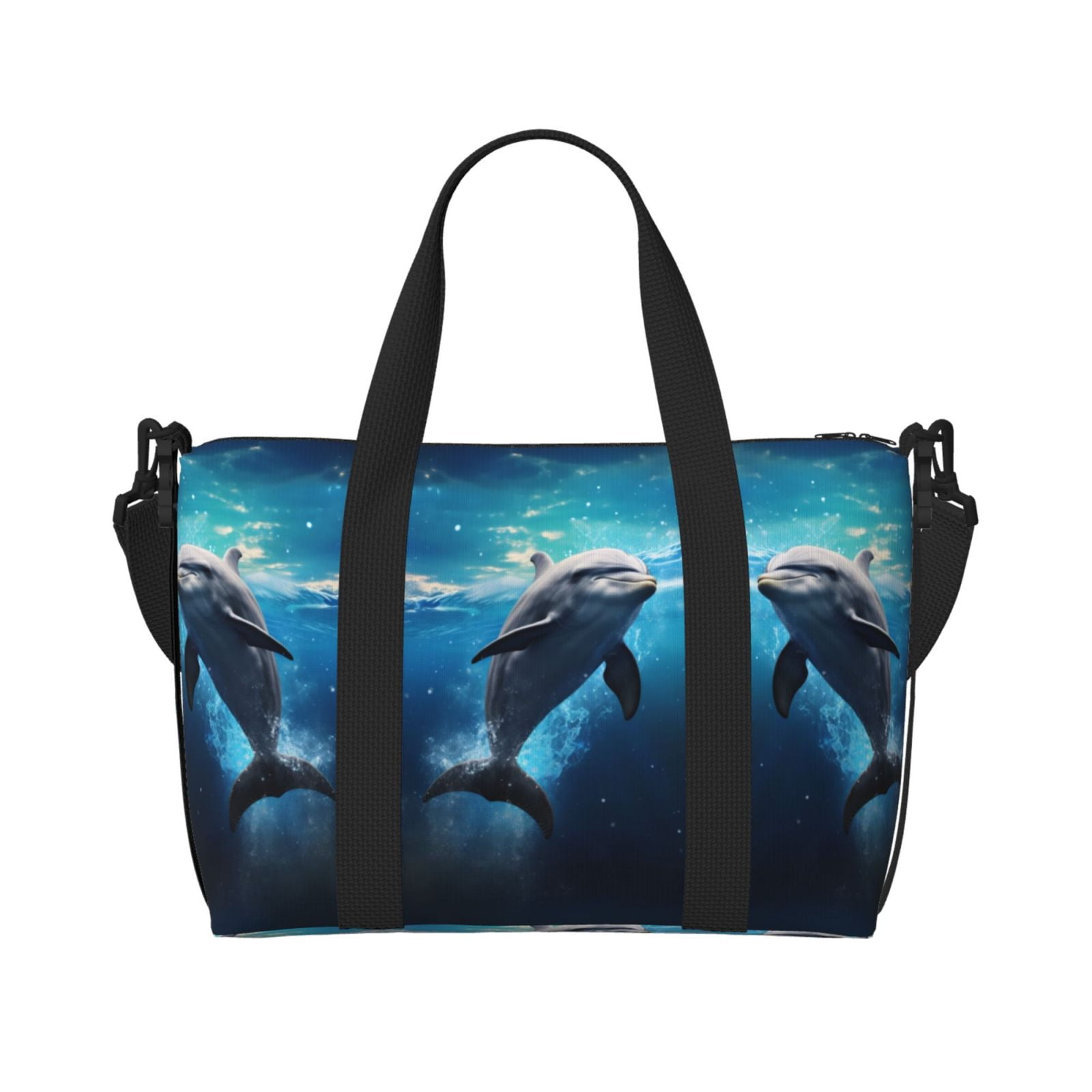 Travel Duffle Bag Ice Blue Ocean Cute Dolphin Travel Tote Bags Carry on ...