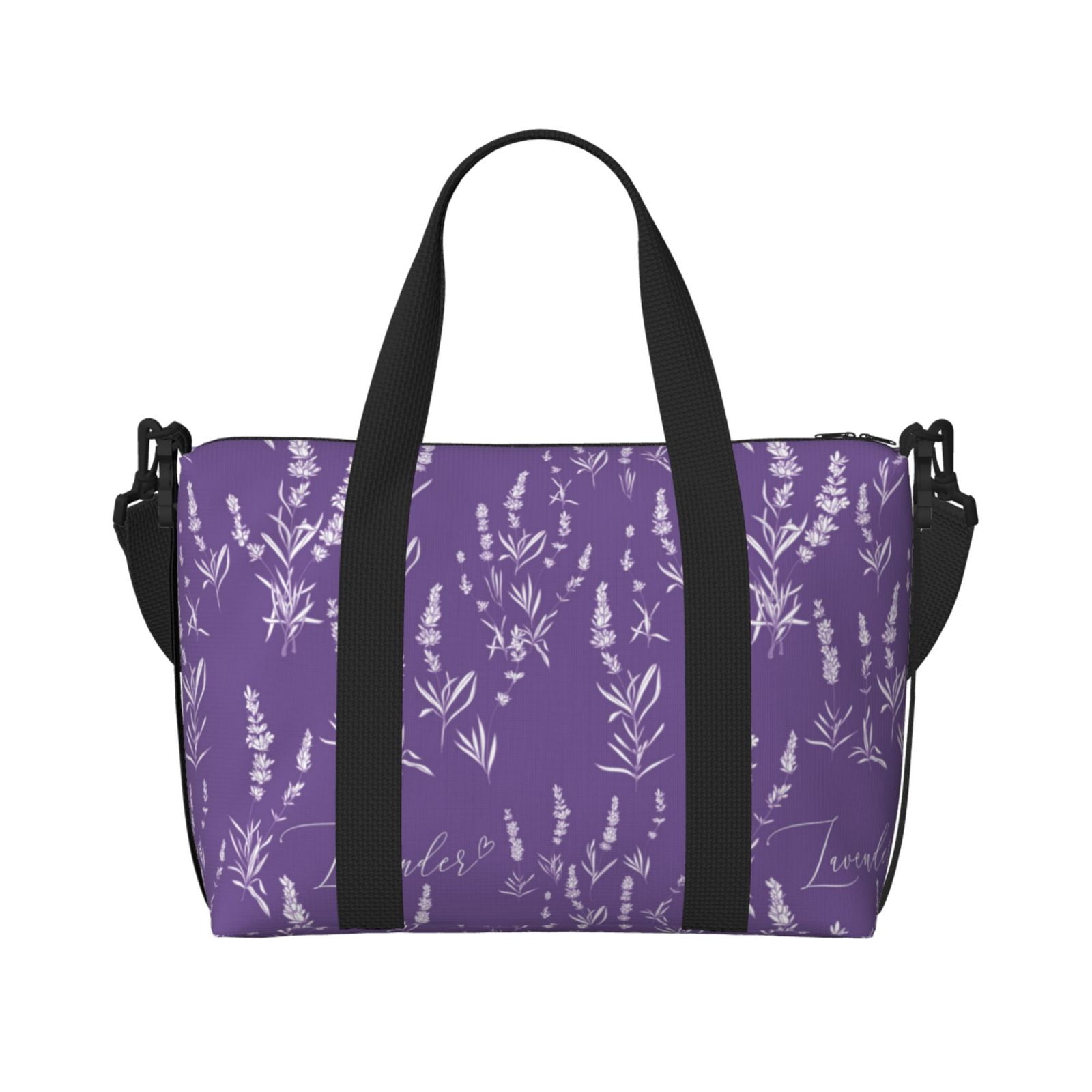 Travel Duffle Bag Lavender Flowers Purple White Travel Tote Bags Carry ...