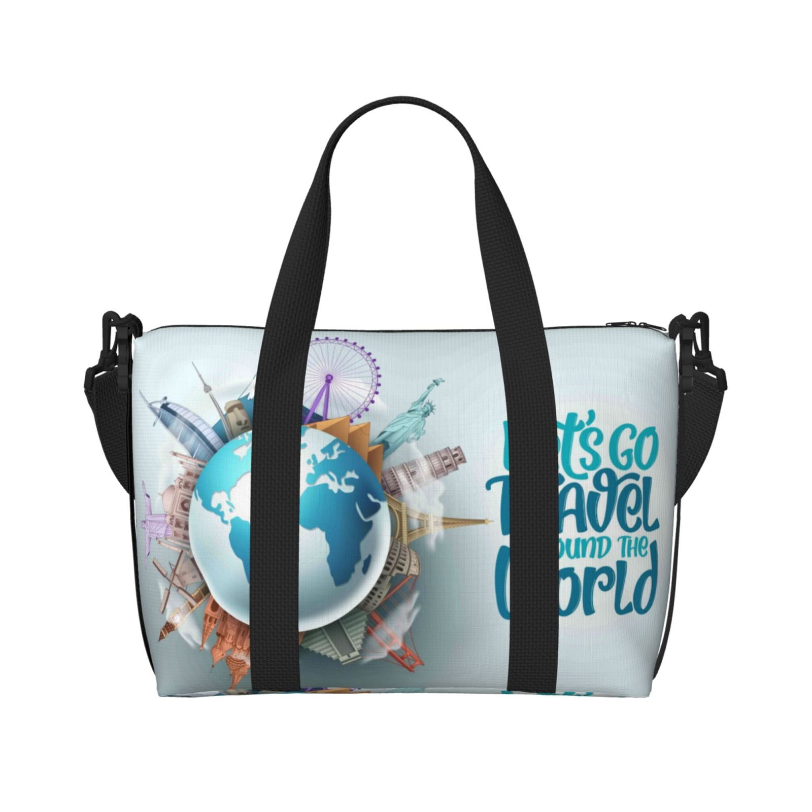 Travel Duffle Bag Let's go Travel Around the World Travel Tote Bags ...
