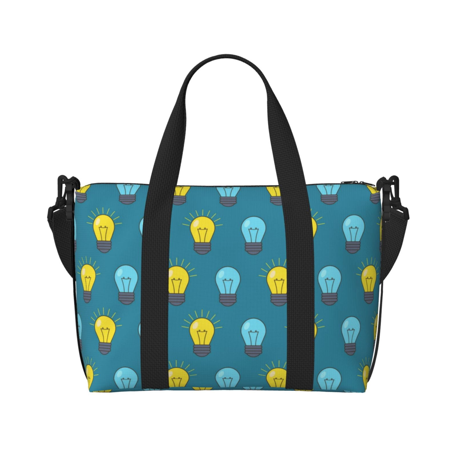 Travel Duffle Bag - Light Bulb blue yellow Weekender Bags for Women/Men ...