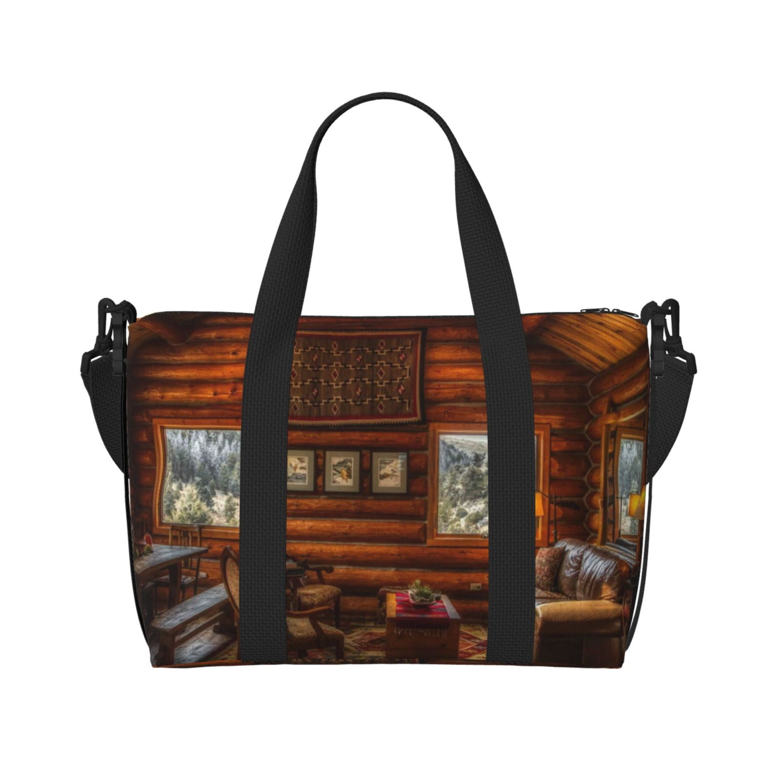 Travel Duffle Bag Log Cabin Inside Travel Tote Bags Carry on Luggage ...
