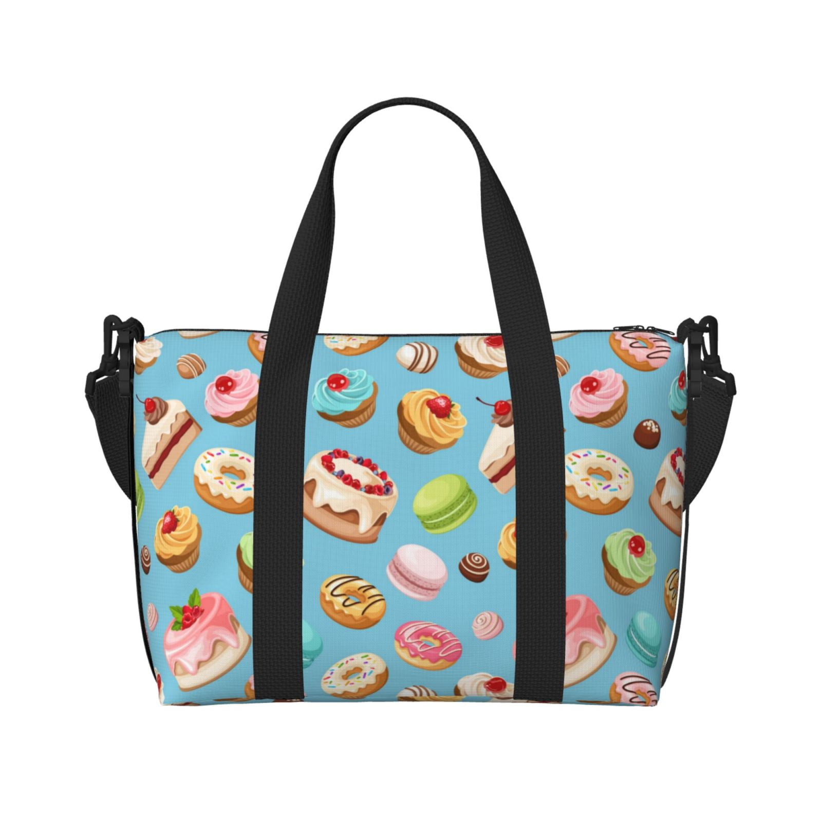 Travel Duffle Bag Macaroon Cake Donut Print Travel Tote Bags Carry on ...
